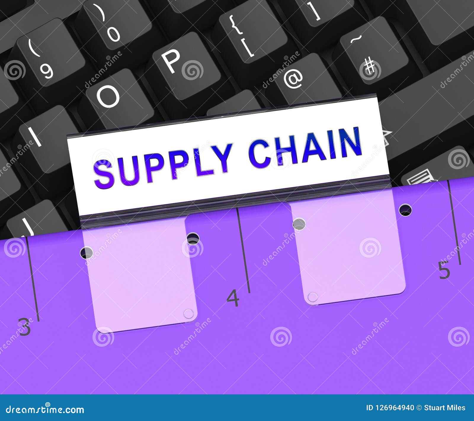 Digital Supply Chain Supplier Logistics 3d Rendering Stock Illustration ...