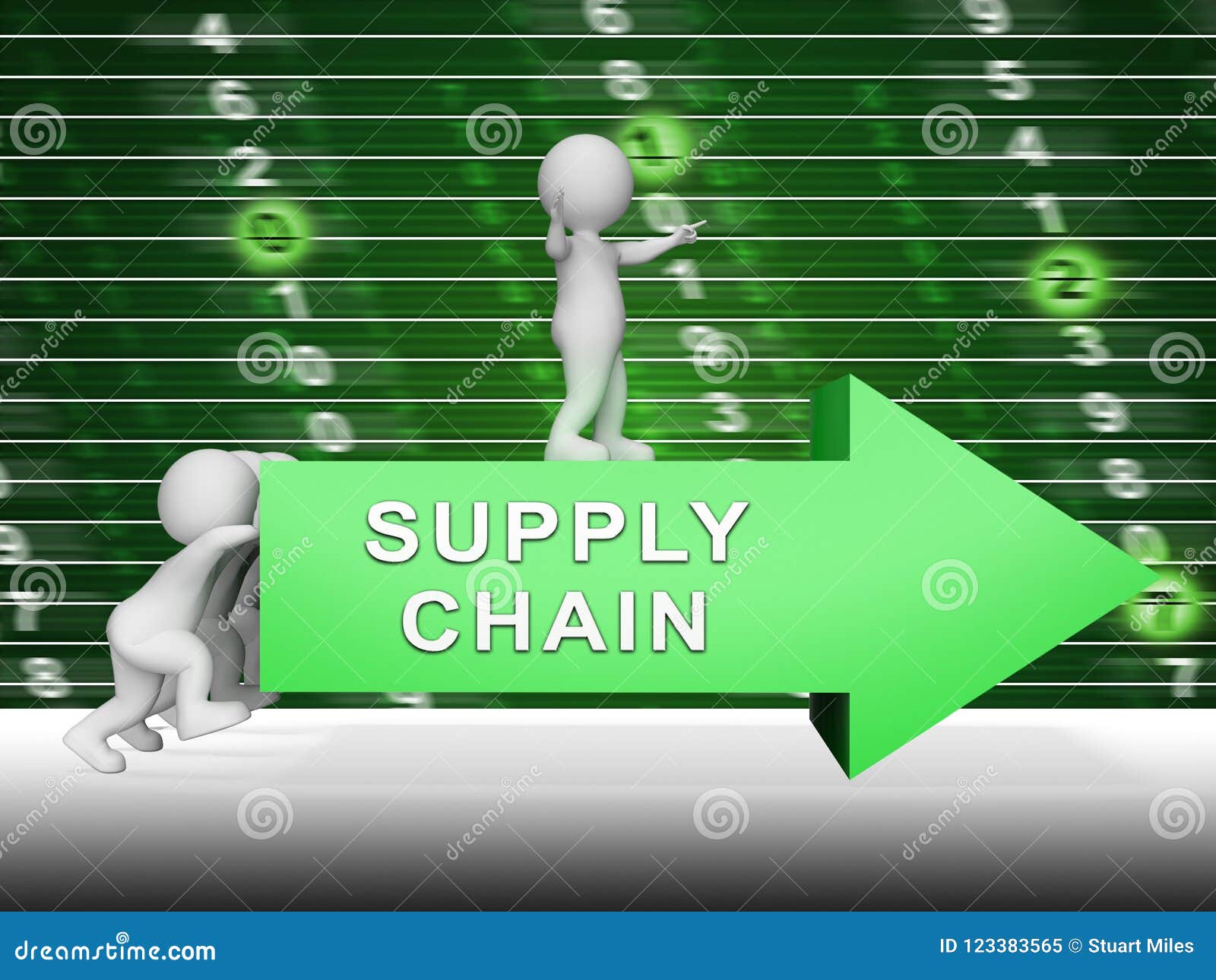 Digital Supply Chain Supplier Logistics 3d Rendering Stock Illustration ...