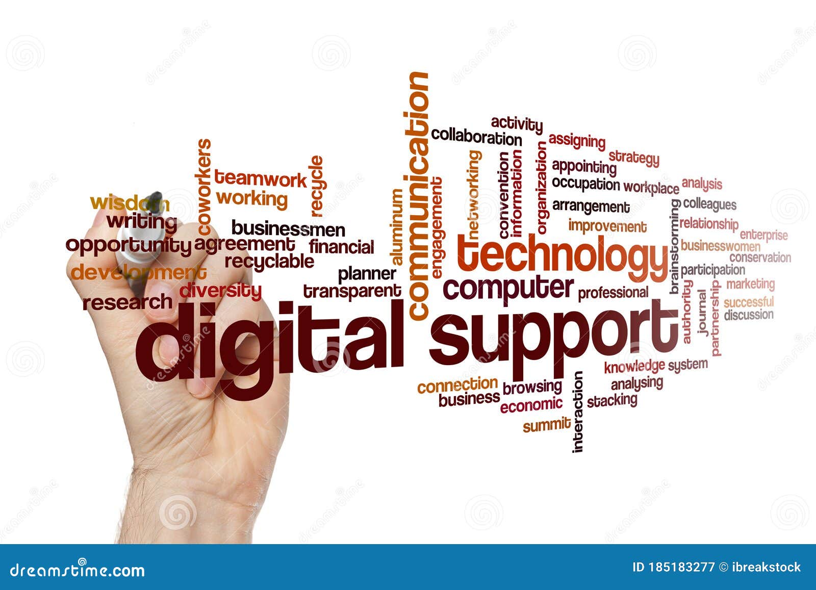 Digital Support Word Cloud Concept Stock Illustration - Illustration of ...