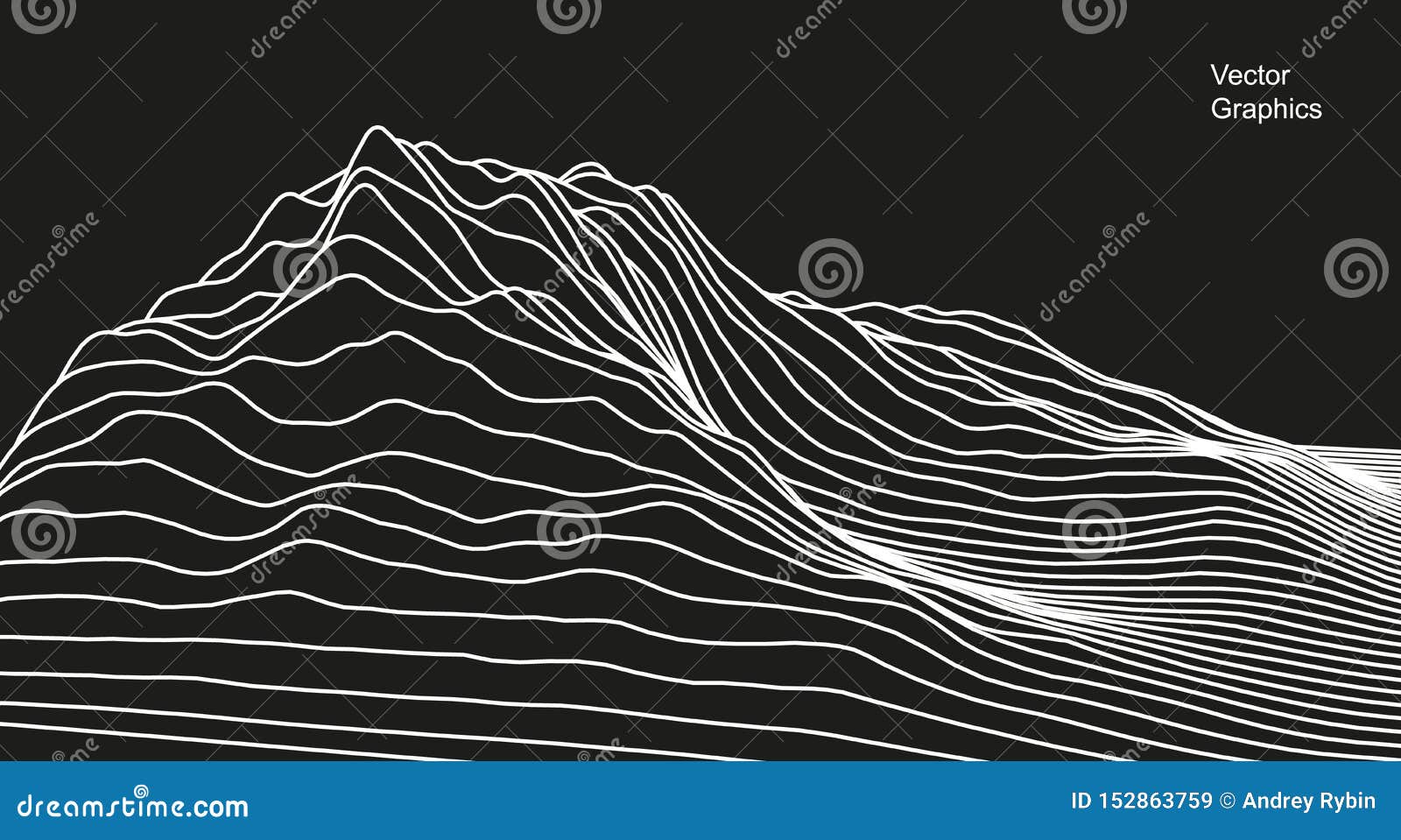 Digital Surface Made of Lines. Abstract Technology Illustration Stock ...
