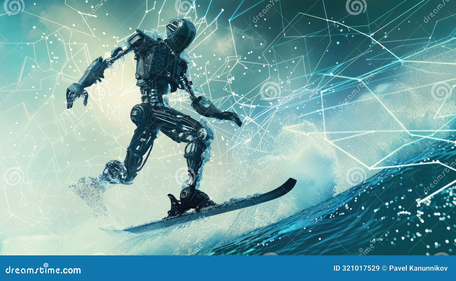 The Digital Surfer Rides the Waves of Innovation Stock Illustration ...