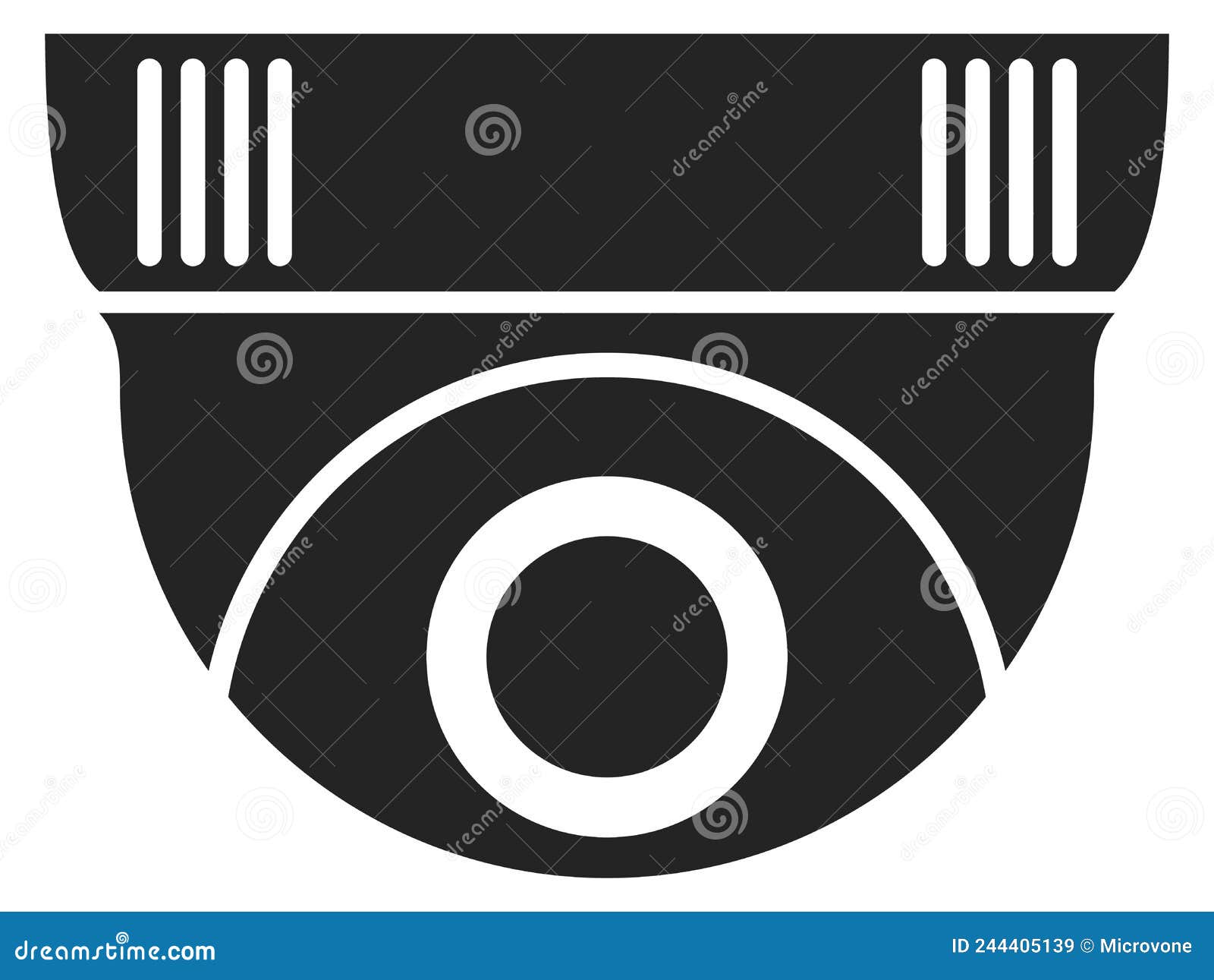 Surveillance Black Icon. Security Camera. Monitoring Symbol Vector ...