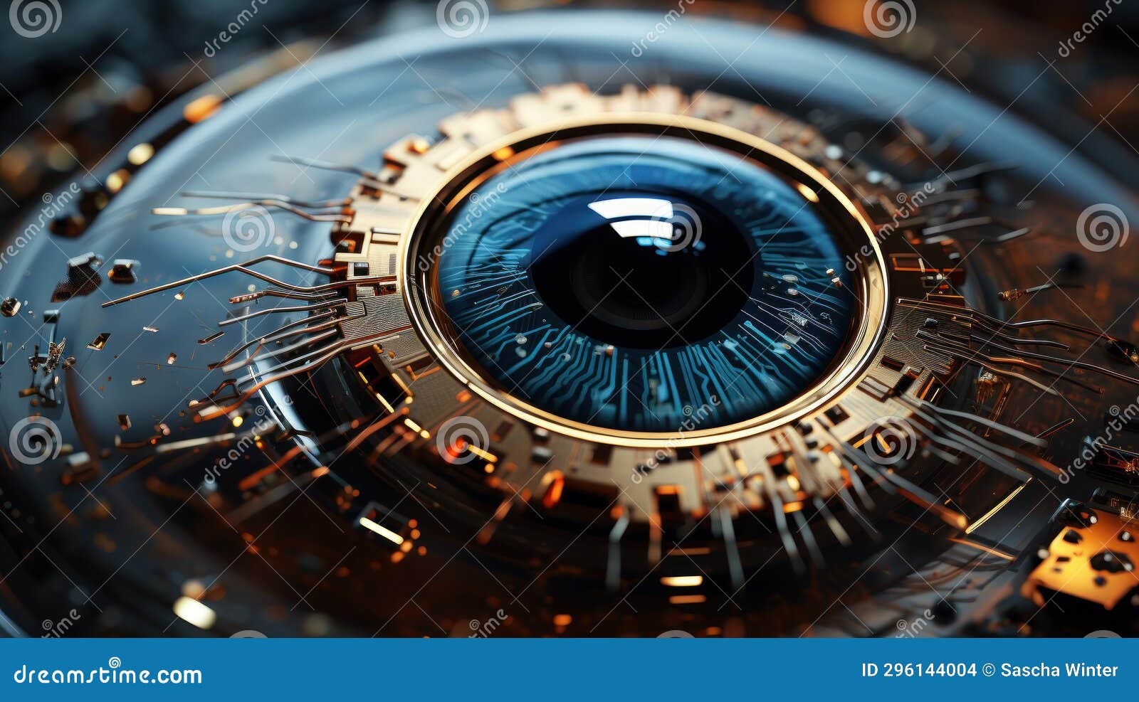 Digital Surveillance: Extreme Close-Up of Robotic Eye Stock Photo ...