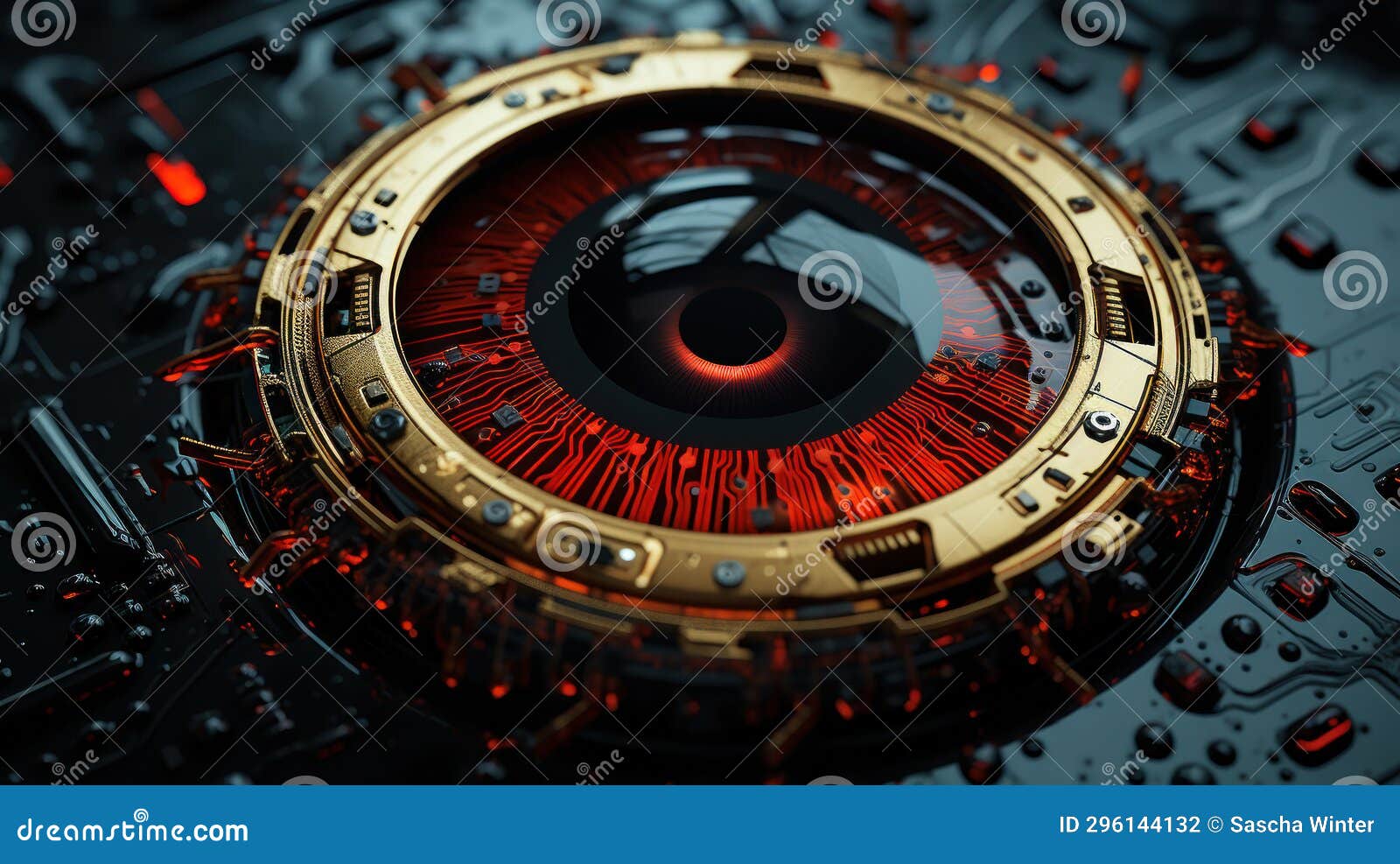 Digital Surveillance: Extreme Close-Up of Robotic Eye Stock Photo ...