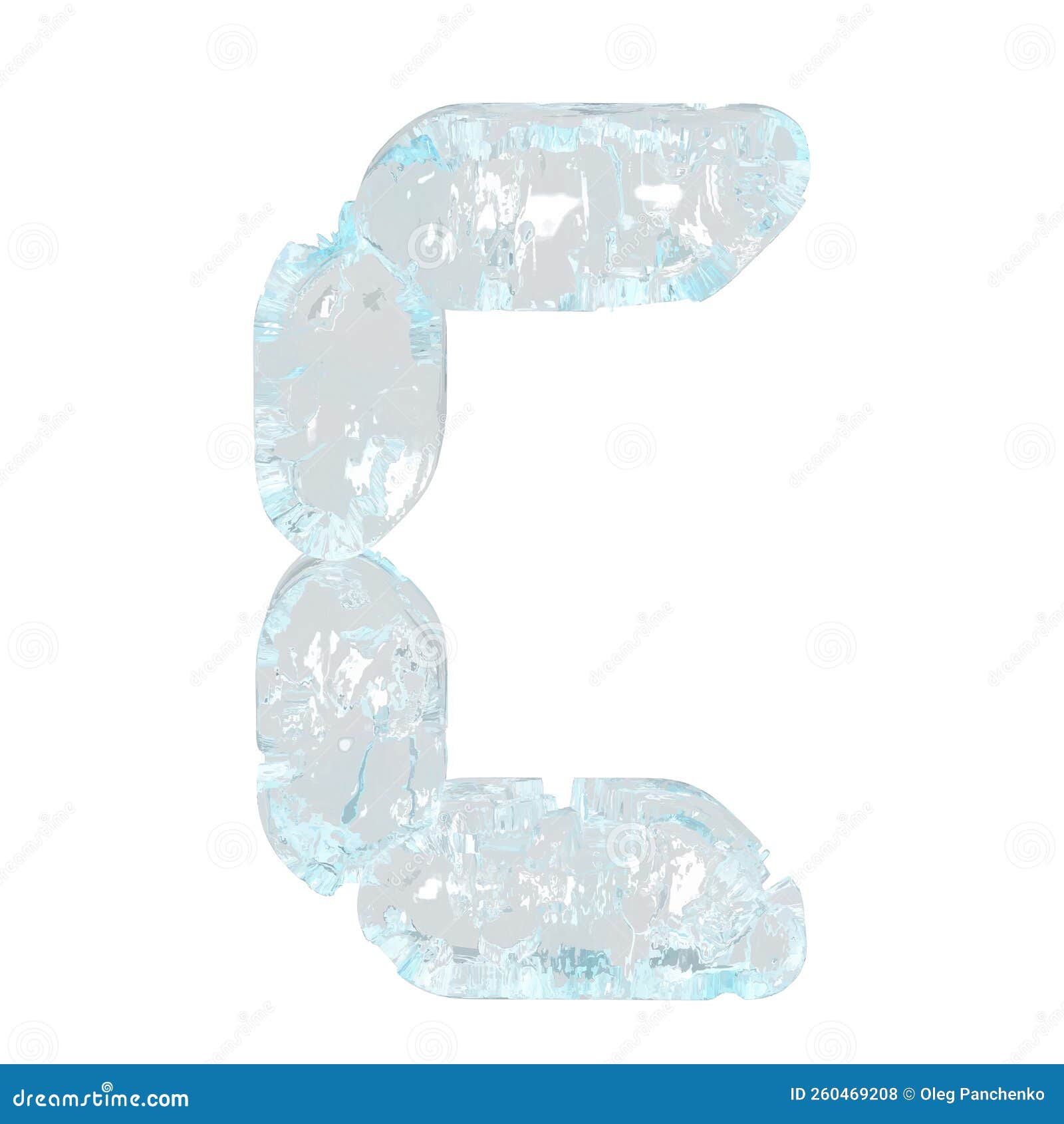 Digital Symbol Made of Ice. Letter C Stock Vector - Illustration of ...