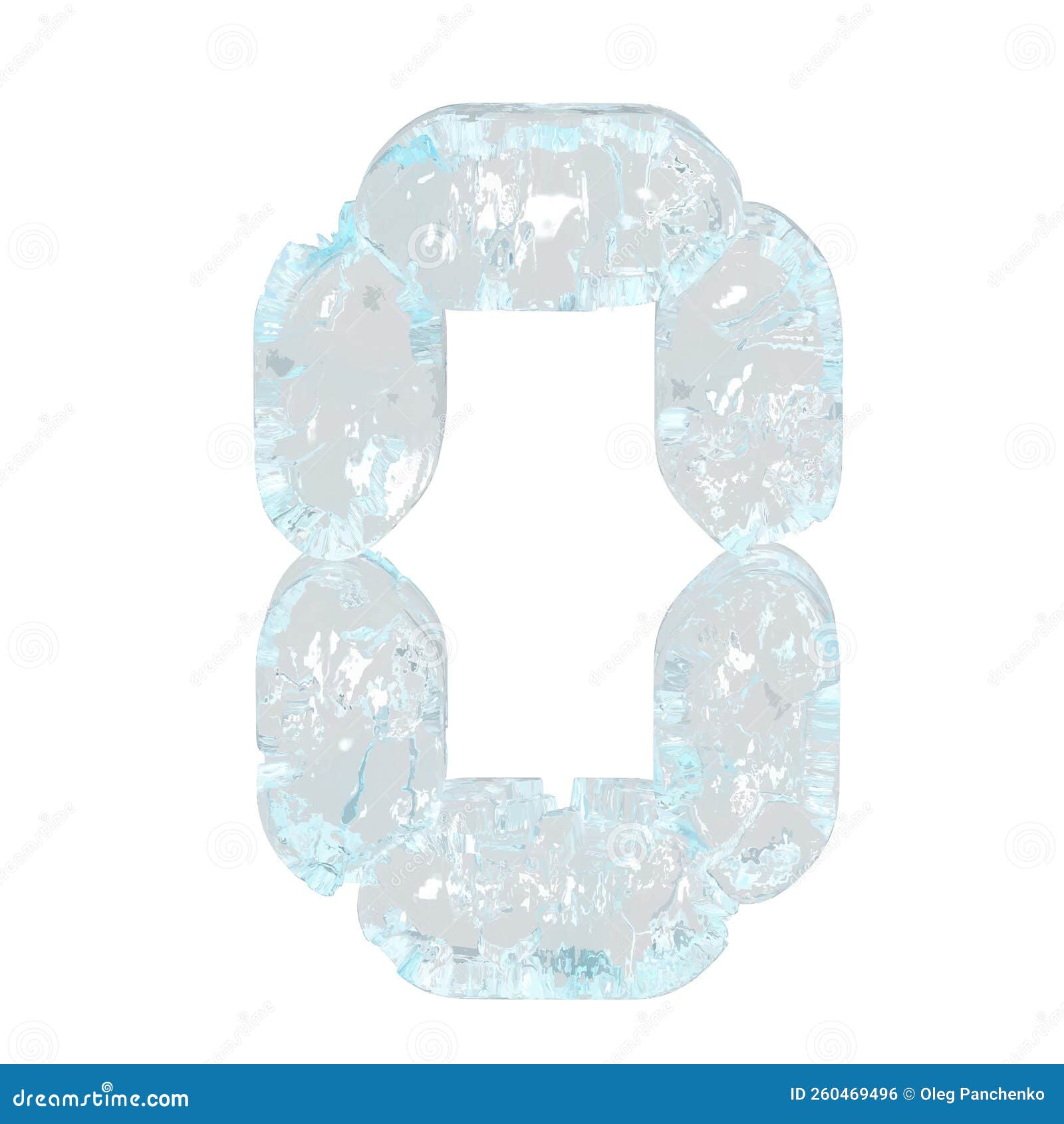 Digital Symbol Made of Ice. Letter O Stock Vector - Illustration of ...