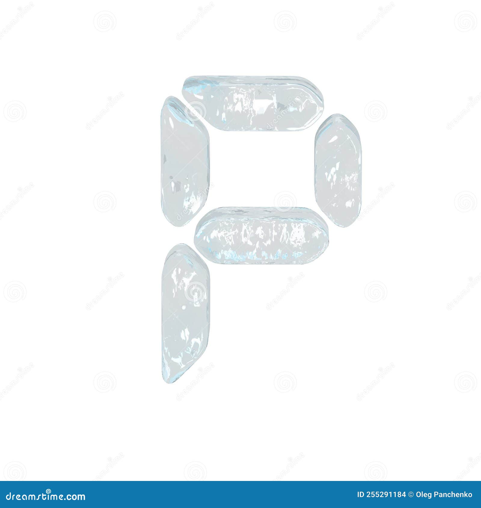 Digital Symbol Made of Ice. Letter P Stock Vector - Illustration of ...