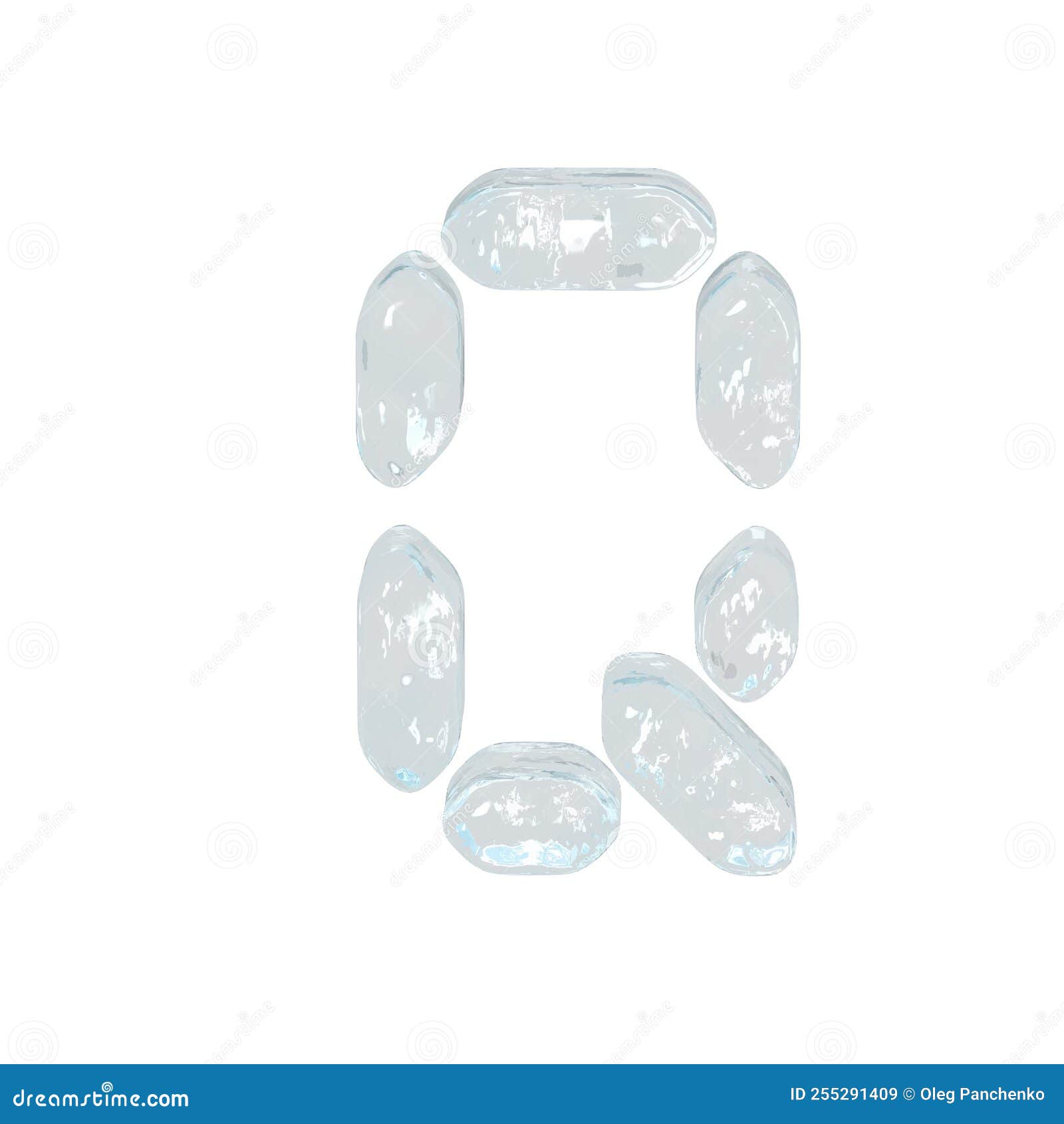 Digital Symbol Made of Ice. Letter Q Stock Vector - Illustration of ...