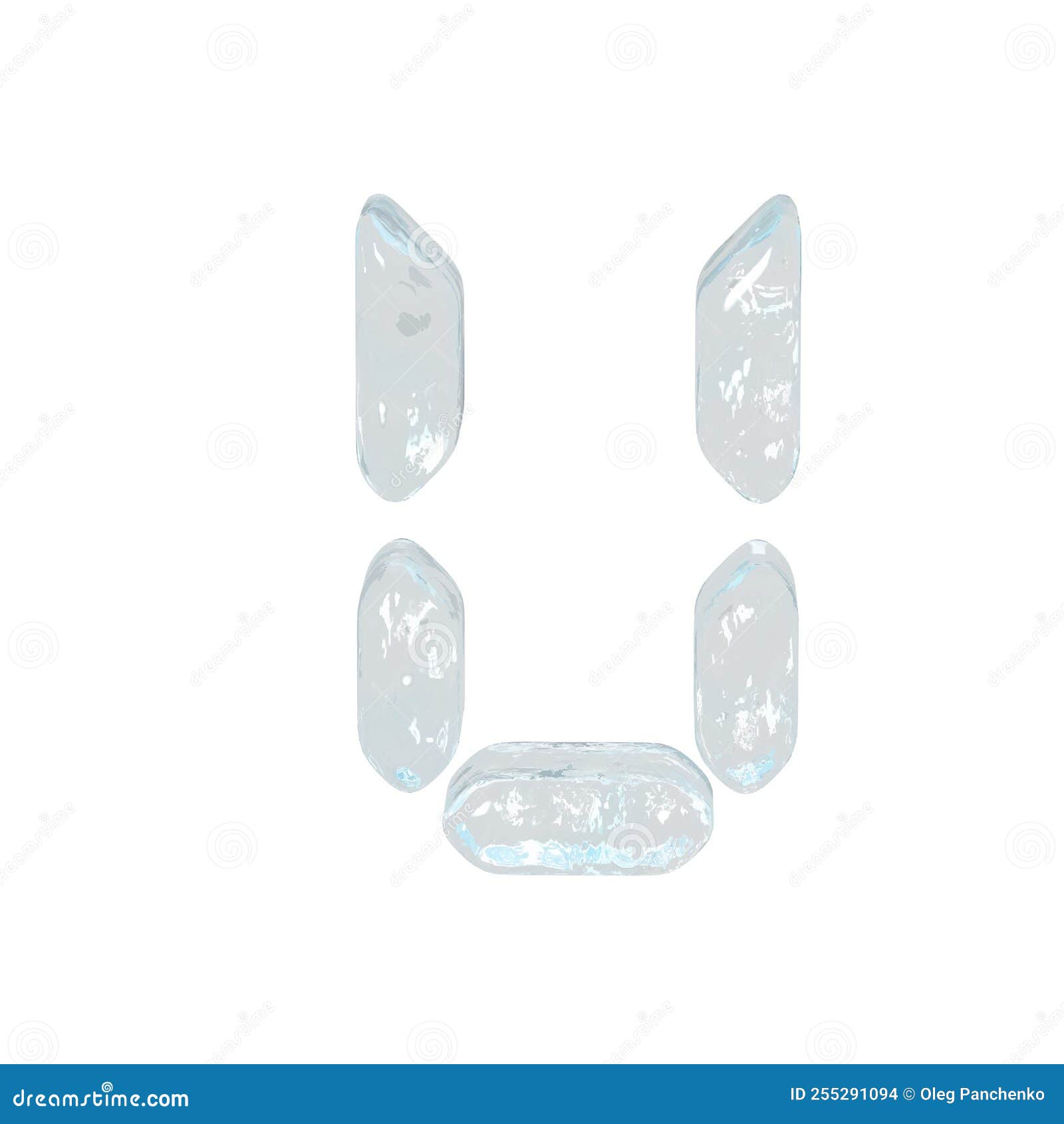 Digital Symbol Made of Ice. Letter U Stock Vector - Illustration of ...