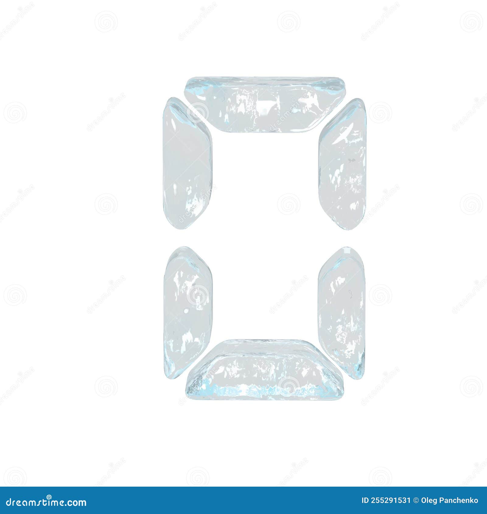 Digital Symbol Made of Ice. Number 0 Stock Vector - Illustration of ...