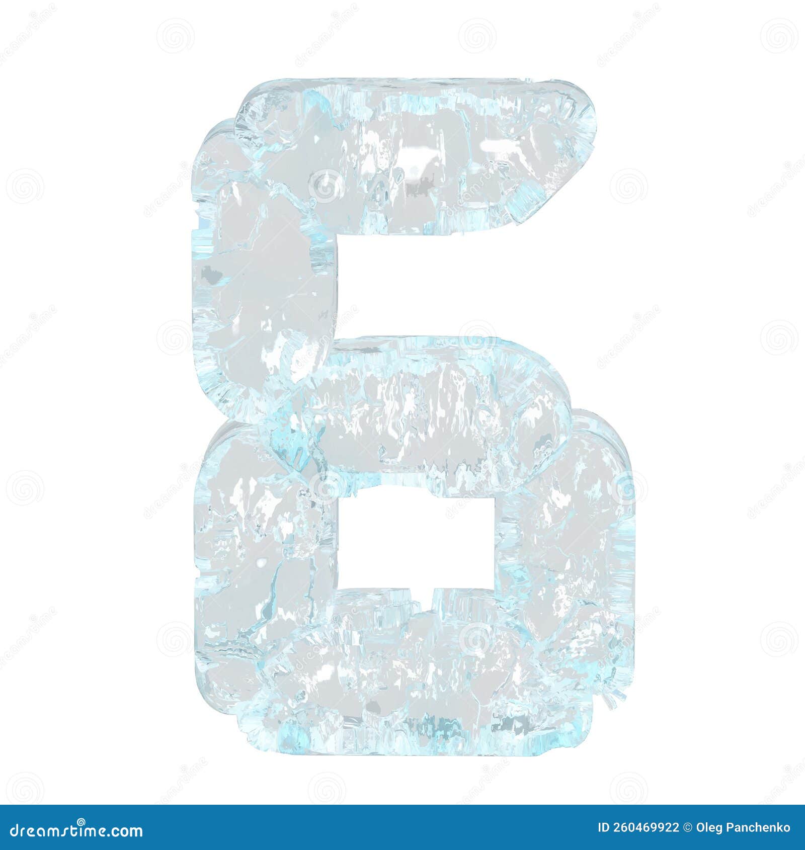 Digital Symbol Made of Ice. Number 6 Stock Vector - Illustration of ...
