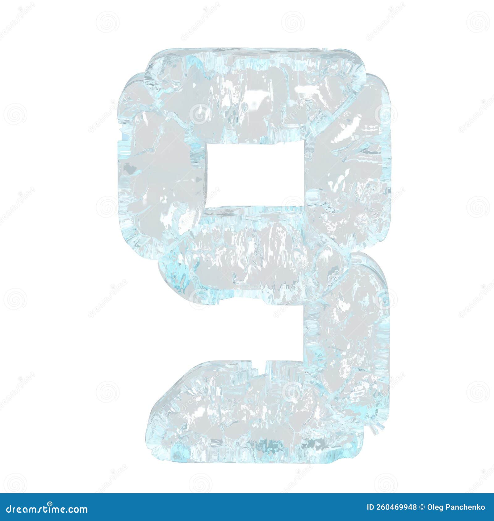 Digital Symbol Made of Ice. Number 9 Stock Vector - Illustration of ...