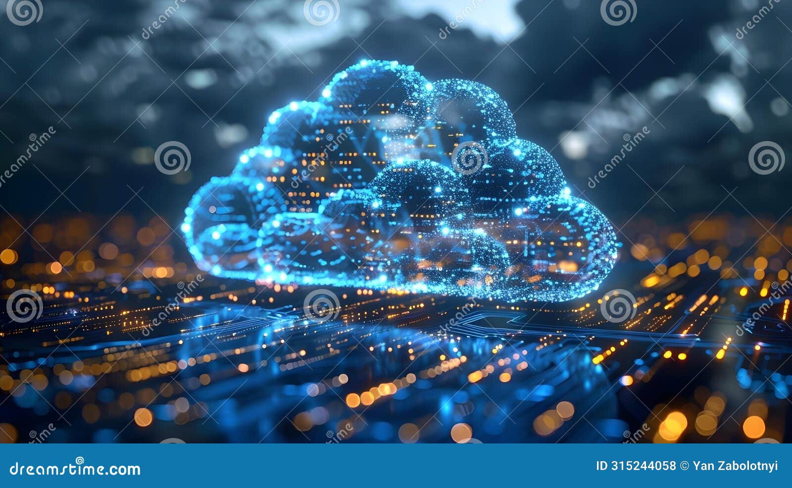 Symphony Of The Cloud: A Digital Minimalist Ode To Data Harmony. Concept Data Visualization ...