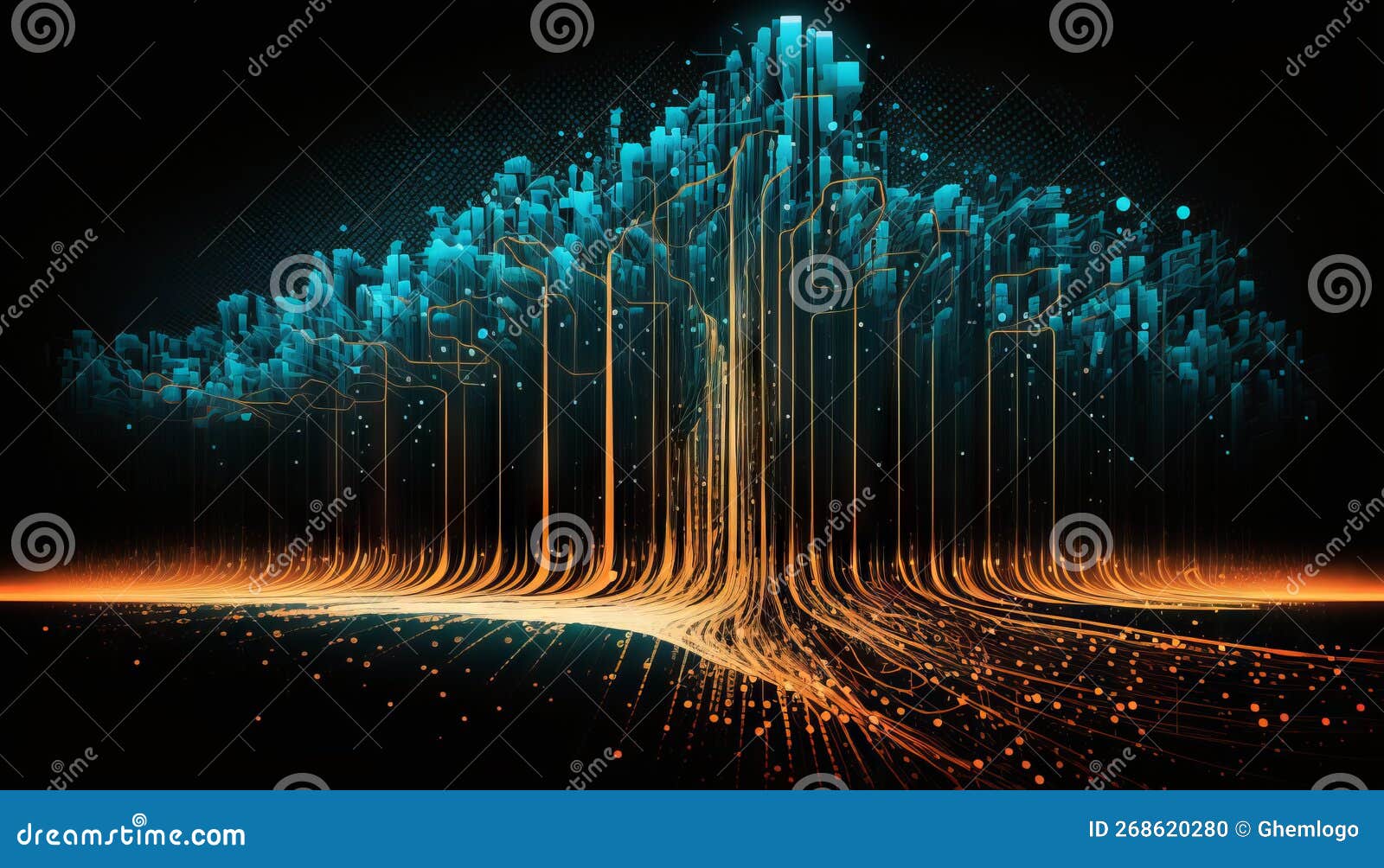 Digital Symphony: the Flow of Binary Code through Interconnected Nodes Stock Illustration ...