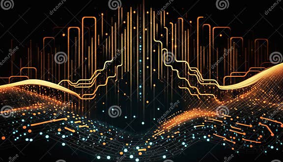 Digital Symphony: the Flow of Binary Code through Interconnected Nodes Stock Illustration ...