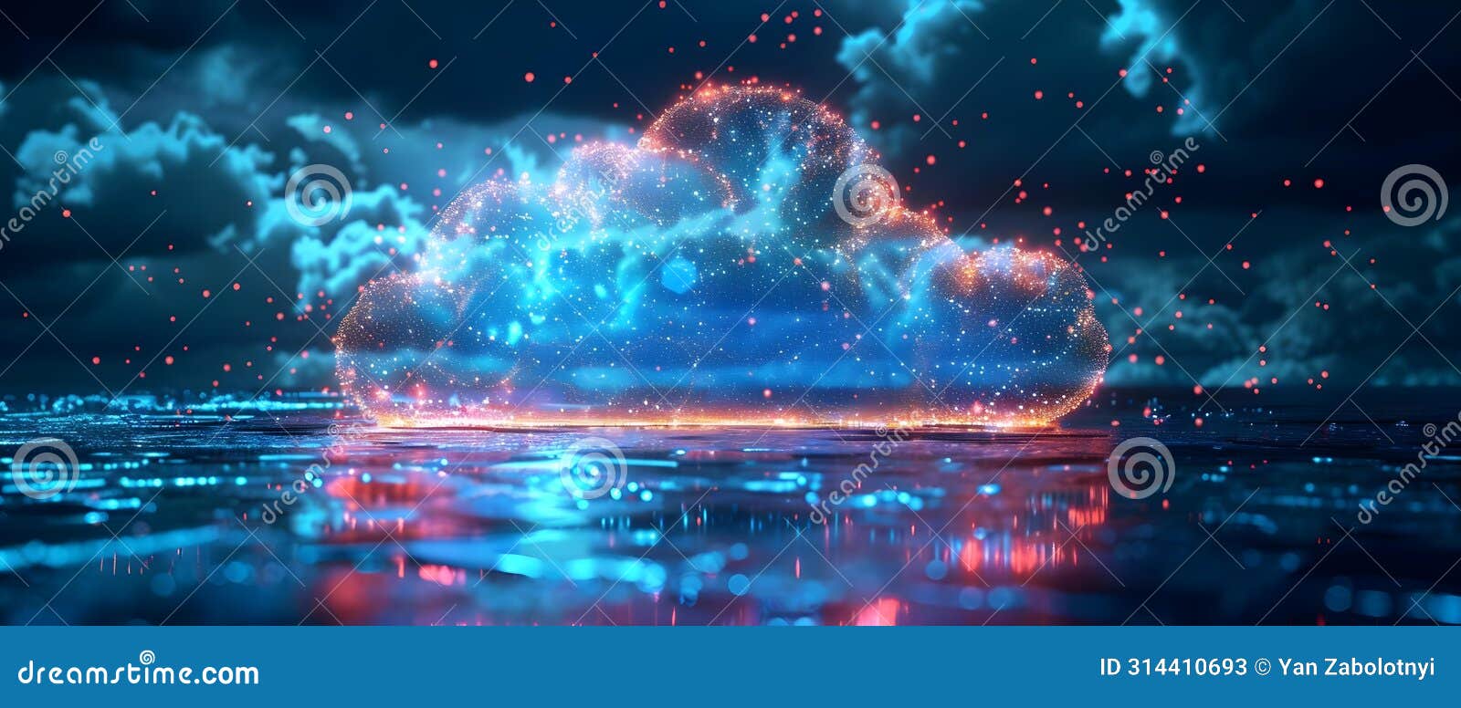 Digital Symphony: the Rhythm of Cloud Data Flow. Concept Cloud Computing, Data Flow, Digital ...