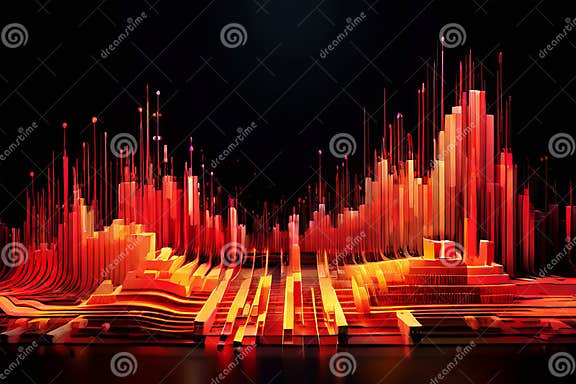 A Digital Symphony Where Cascading Lines of Code Create a Rhythm Stock ...