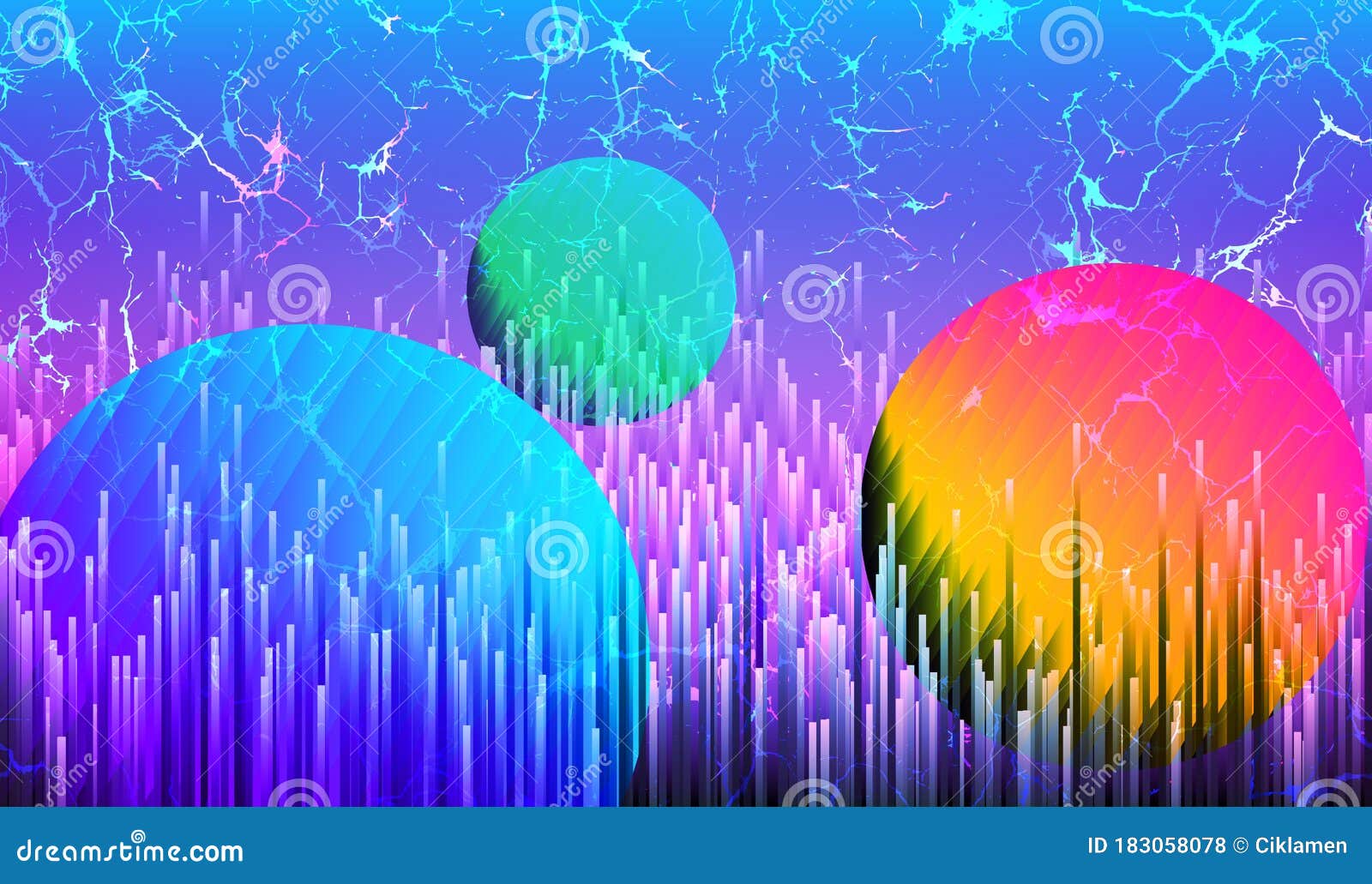 Retrowave Sun 1980s Style With The Palm Tree Silhouette. Black And ...