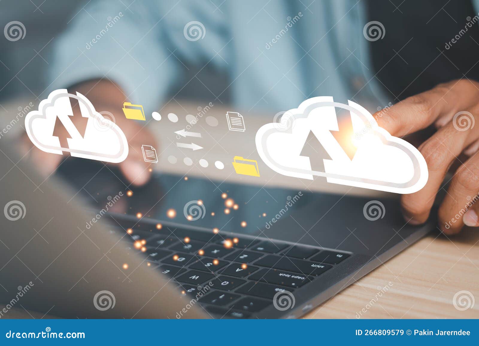 Exchange Information and Data with Internet Cloud Technology. Stock ...