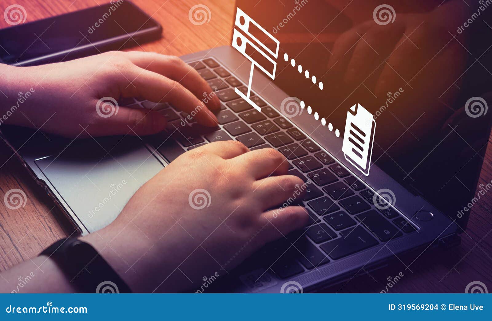 Exchange Information and Data with Internet Cloud Technology. Stock ...