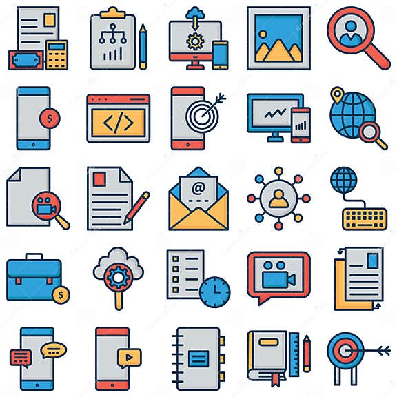 Digital System Vector Icons Set Every Single Icon Can Easily Modify or Edit Stock Vector ...