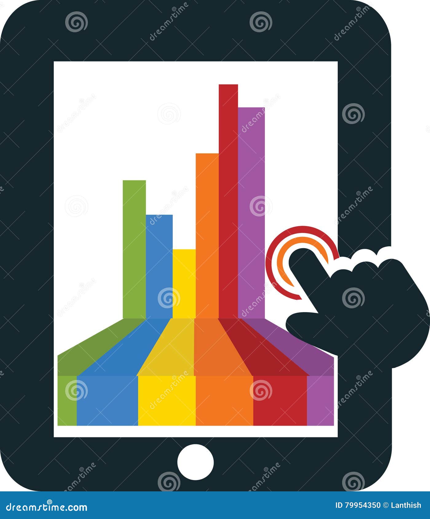 Digital Tab with Financial Details Stock Vector - Illustration of ...