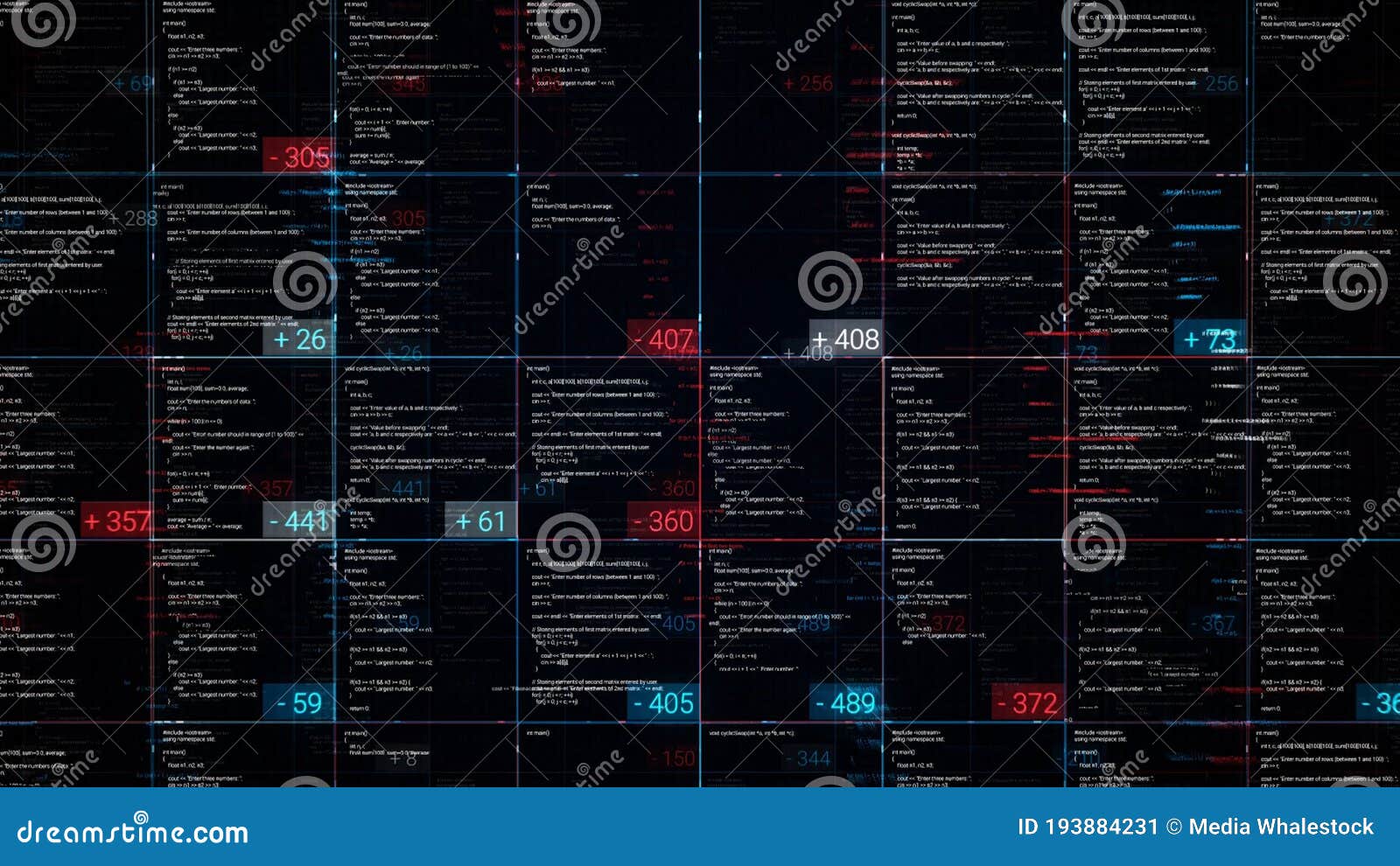 Digital Table with Data and Numbers on Black Backgroun. Animation Stock ...
