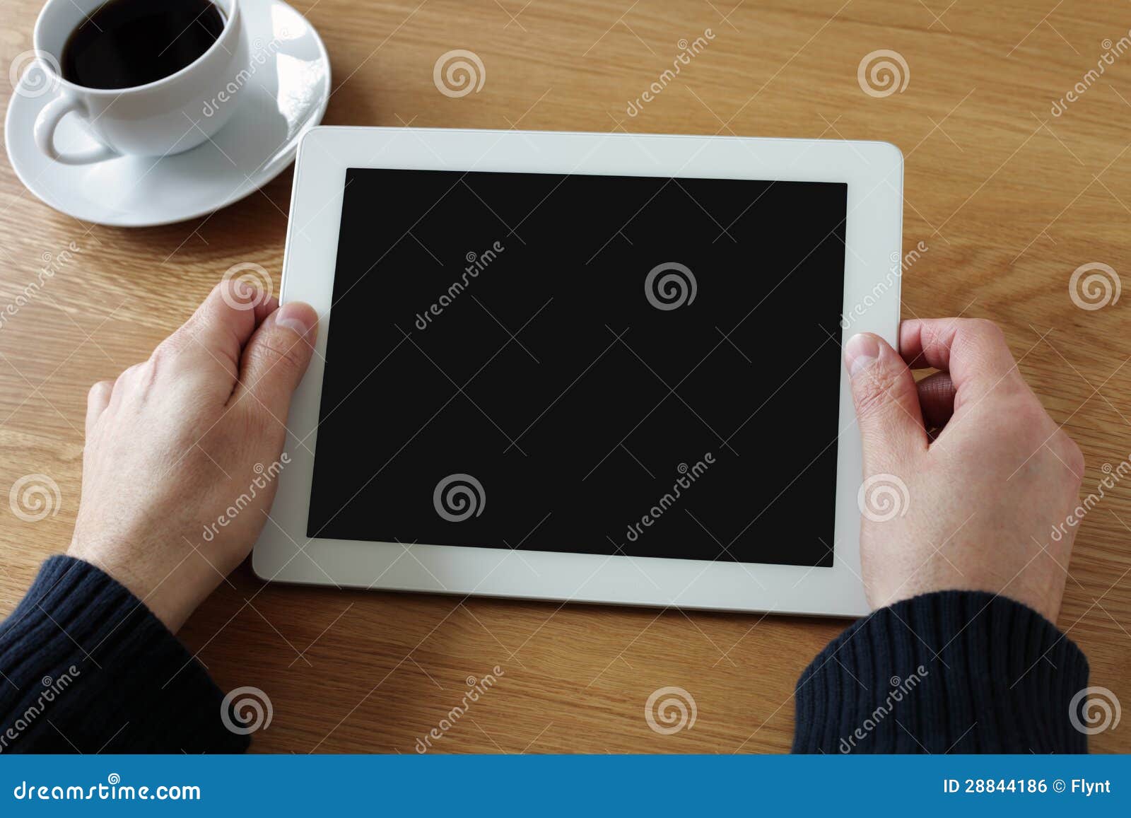 Digital Tablet with Blank Screen Stock Photo - Image of horizontal ...
