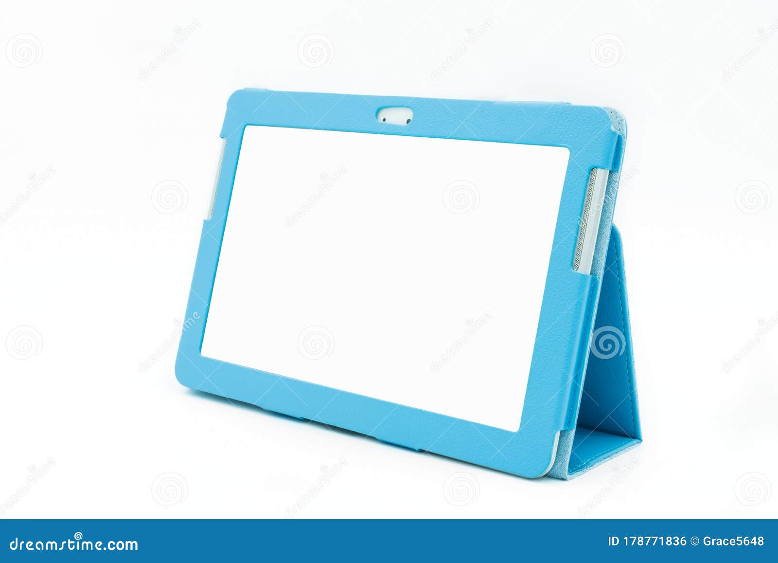 Digital Tablet with Blue Color Cover Stock Photo - Image of galaxy ...