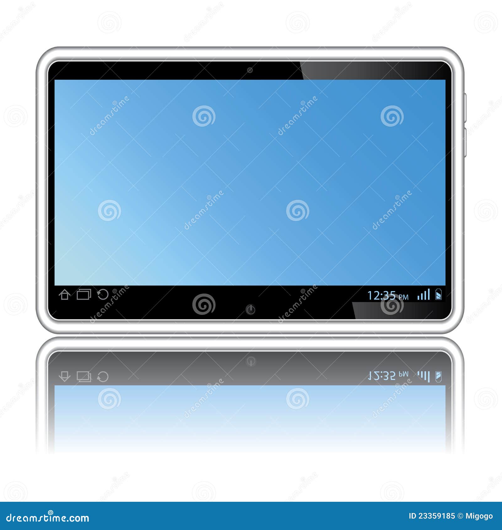 Digital Tablet with Blue Screen Stock Vector - Illustration of mobile ...