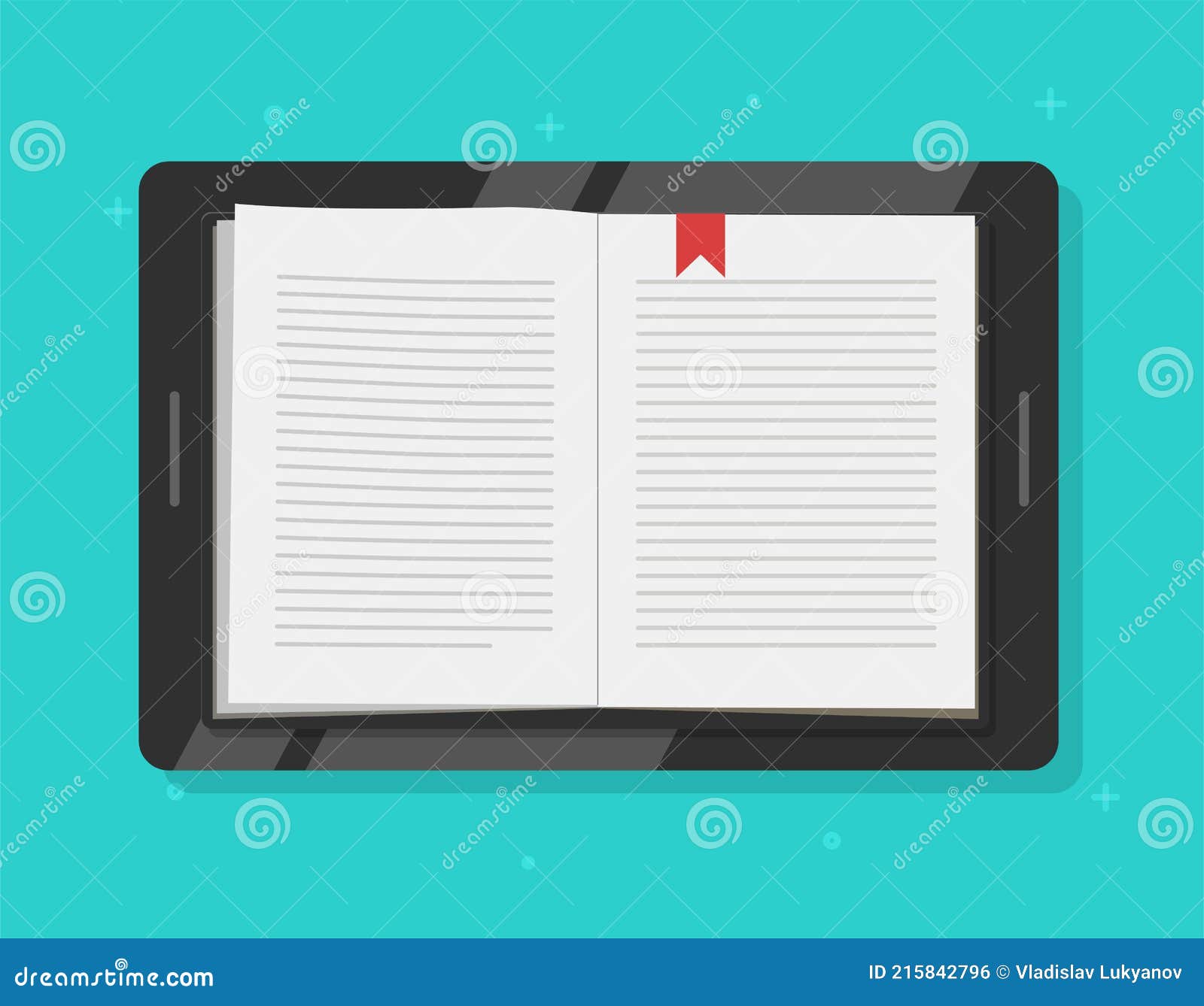 Digital Tablet with Book or Ebook Reading on Mobile Computer Screen ...