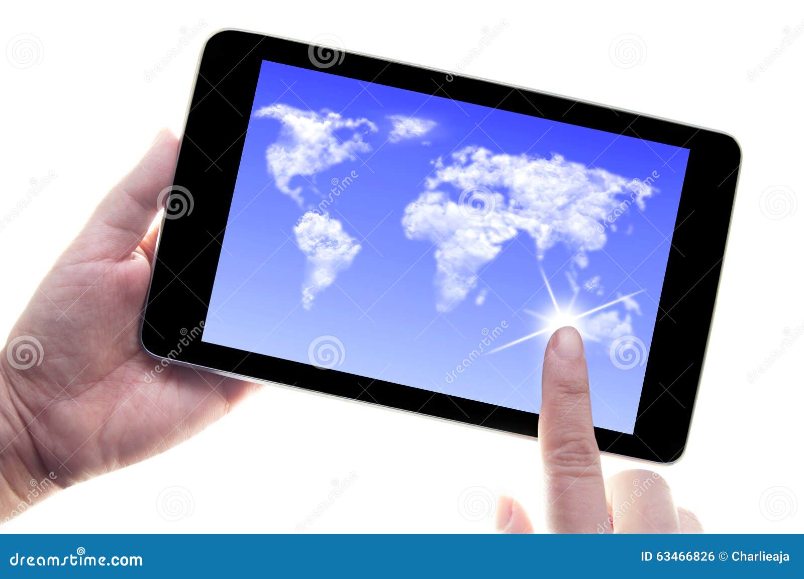 Digital Tablet Cloud Computing Business Communications Stock Photo ...