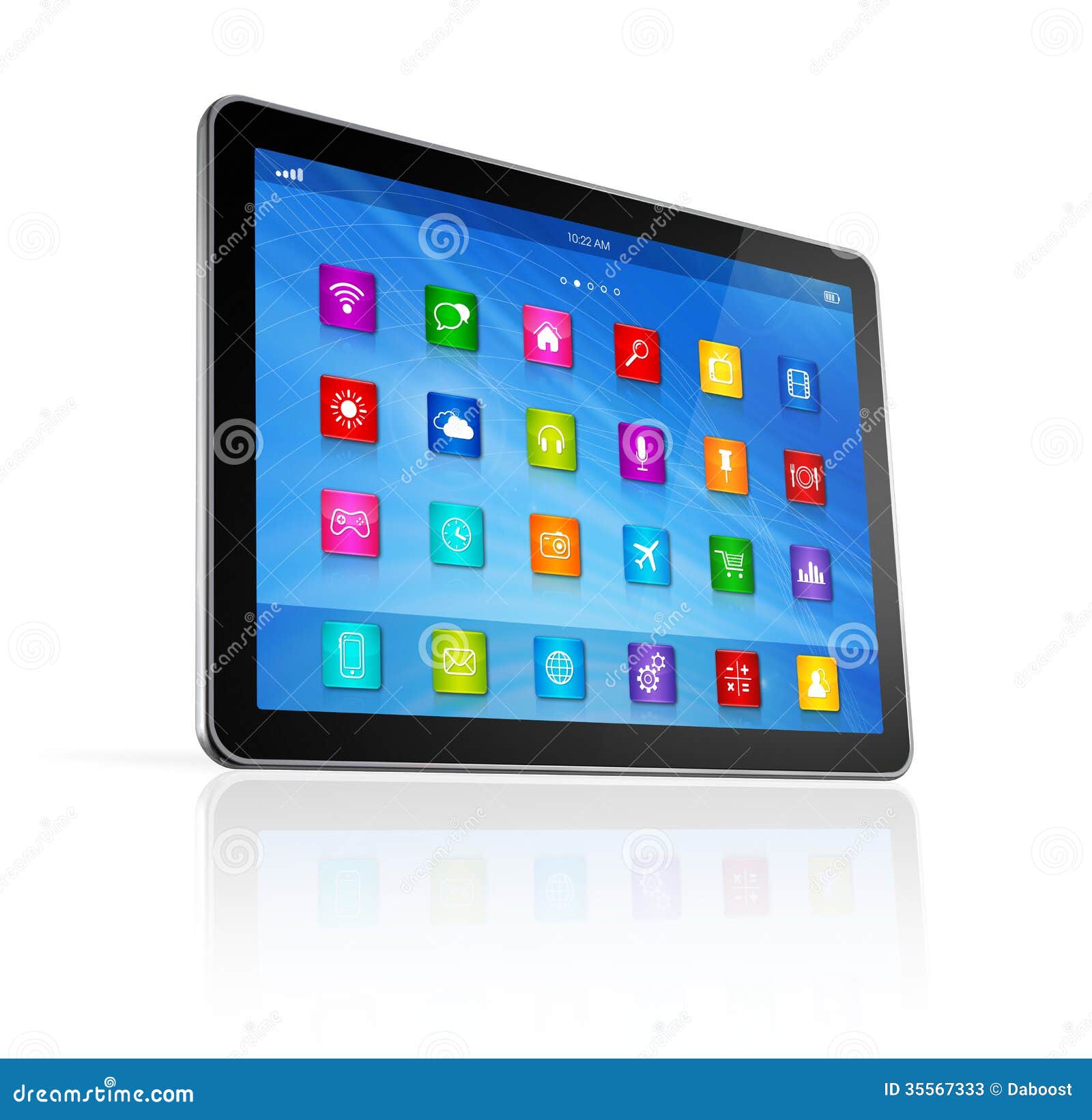 Digital Tablet Computer - Apps Icons Interface Stock Illustration ...
