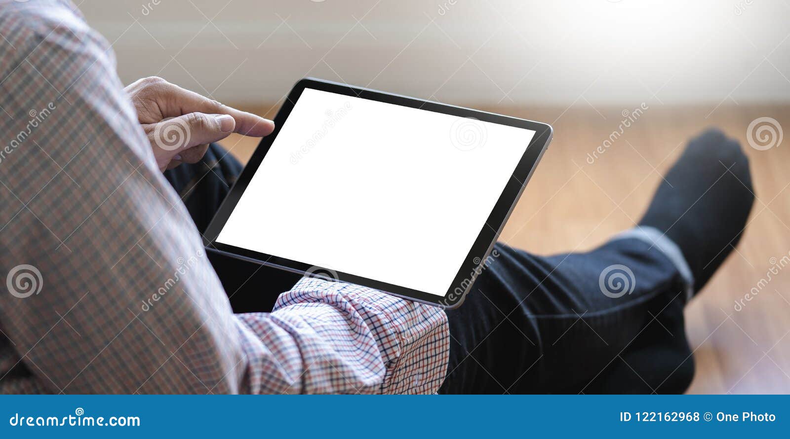 Digital Tablet Computer Close Up Man Using Tablet Hands Man ...