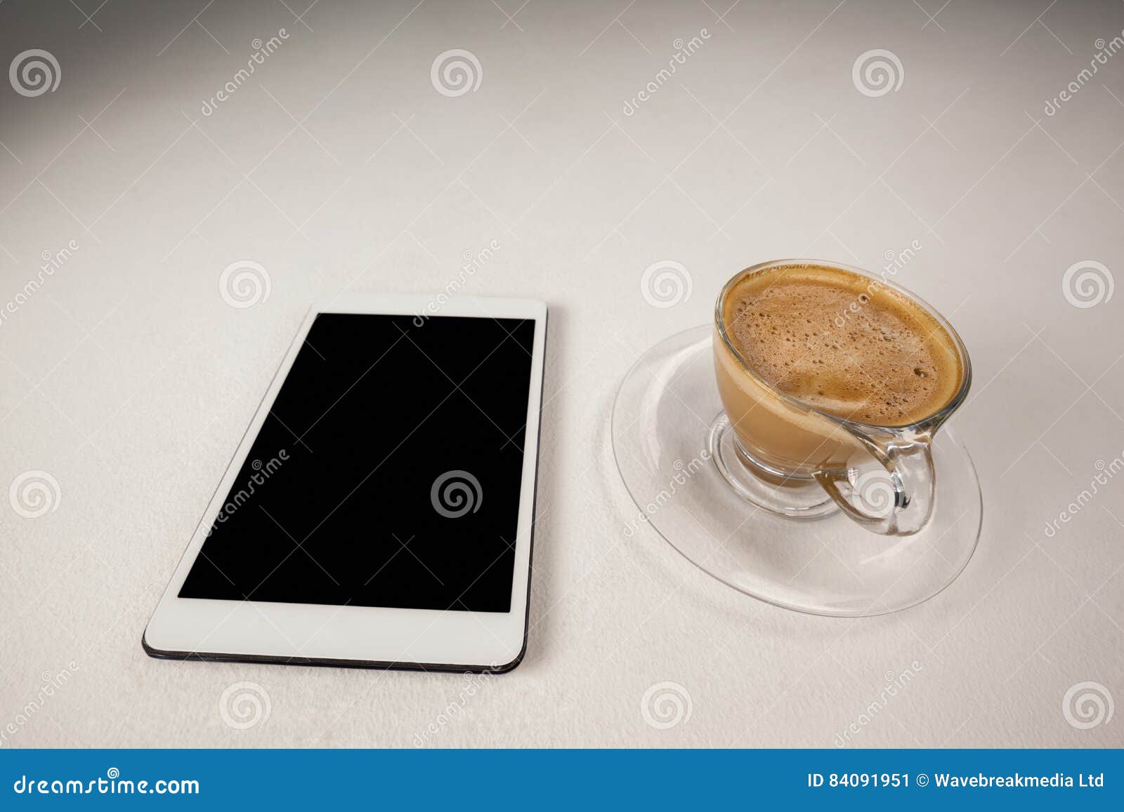 Digital Tablet and Cup of Coffee Stock Image - Image of background ...