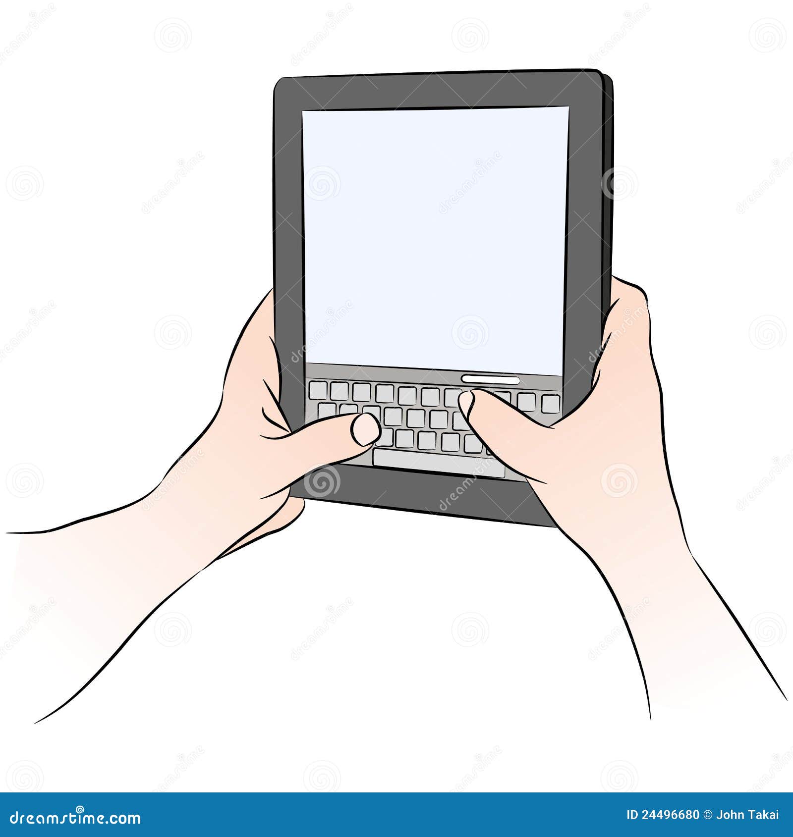 Digital Tablet Device Keyboard Texting Stock Vector - Illustration of ...