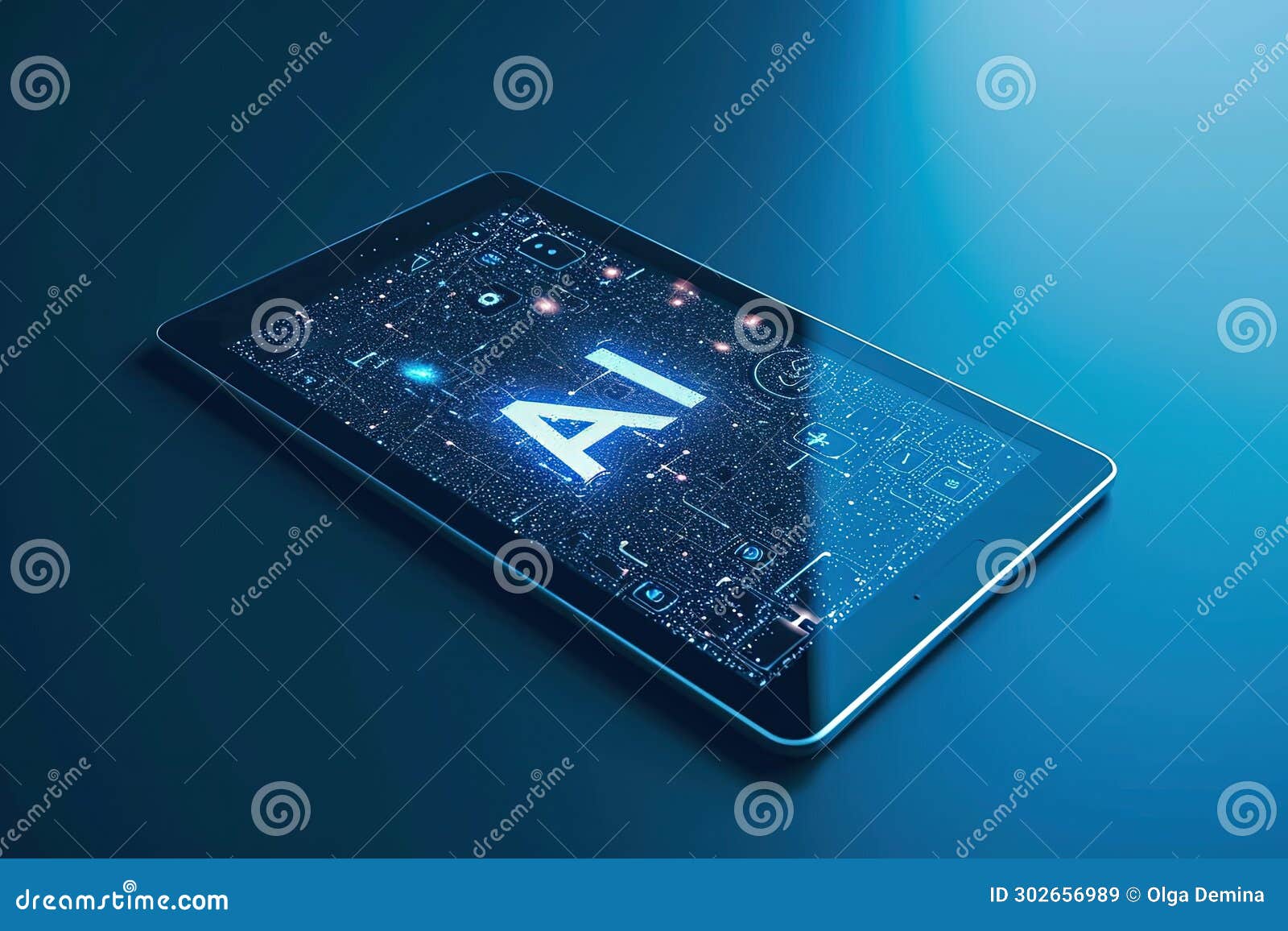 Digital Tablet Displaying AI Neural Network, Highlighting Advanced ...