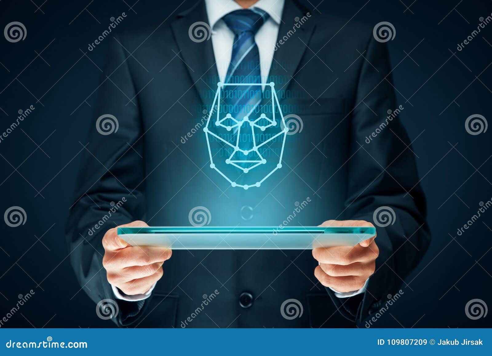 Face Detection And Recognition Of Man. Computer Vision Concept. Binary ...