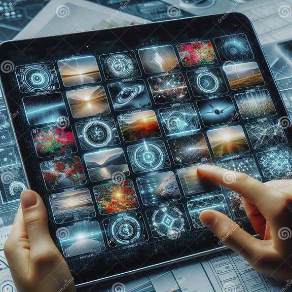 Digital Tablet in the Hands of a Man Stock Illustration - Illustration ...