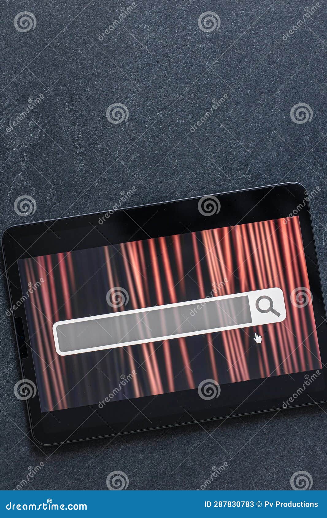 Digital Tablet with Internet Browser Search Bar on Screen. Stock Image ...