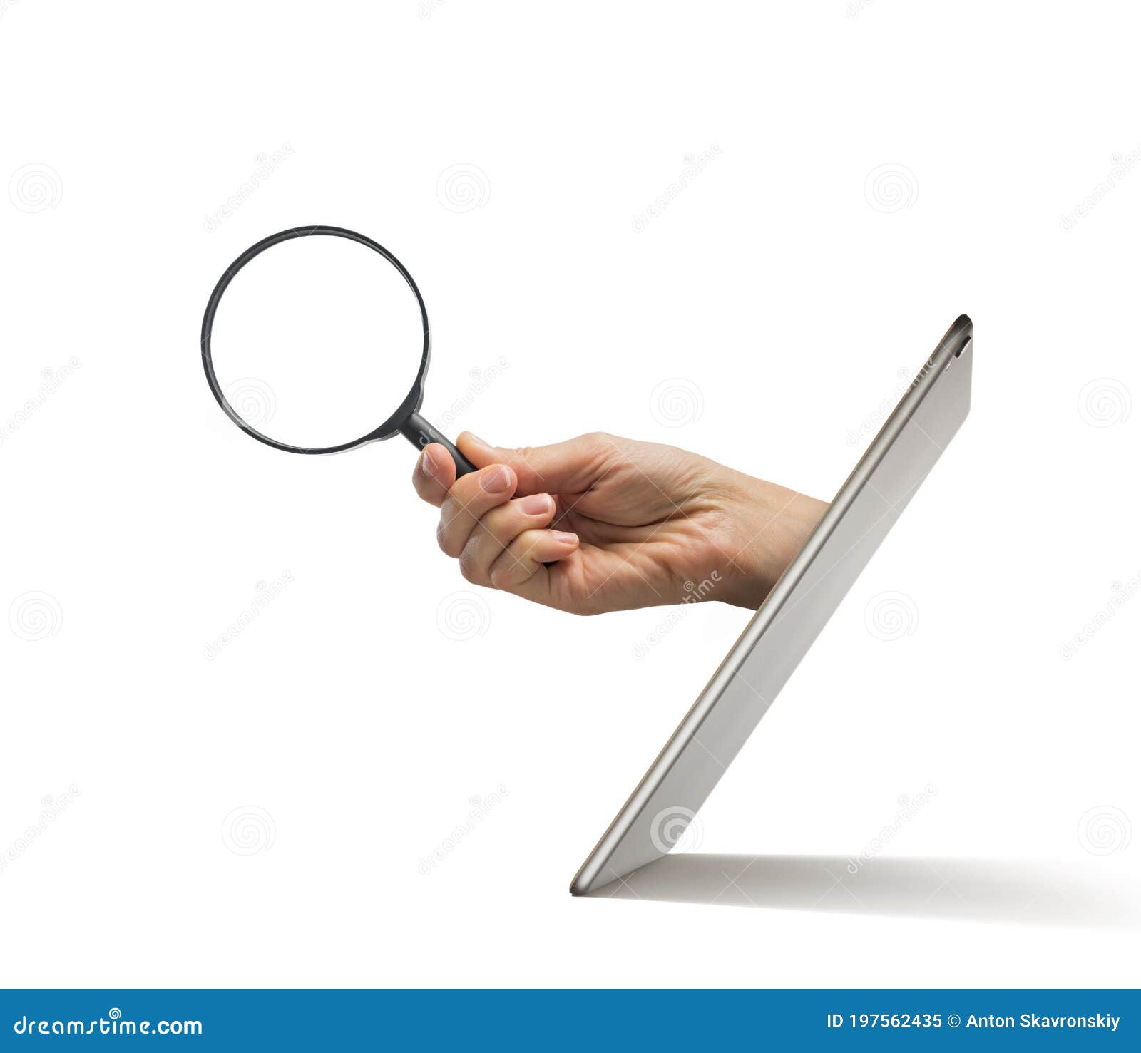 Digital Tablet with Magnifier. Stock Image - Image of artificial ...