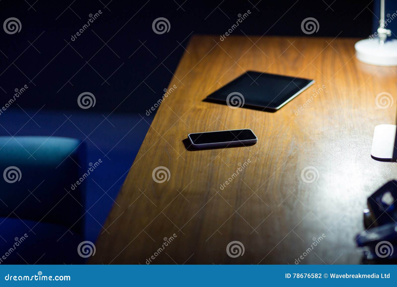 Digital Tablet and Mobile Phone on Office Desk Stock Photo - Image of ...