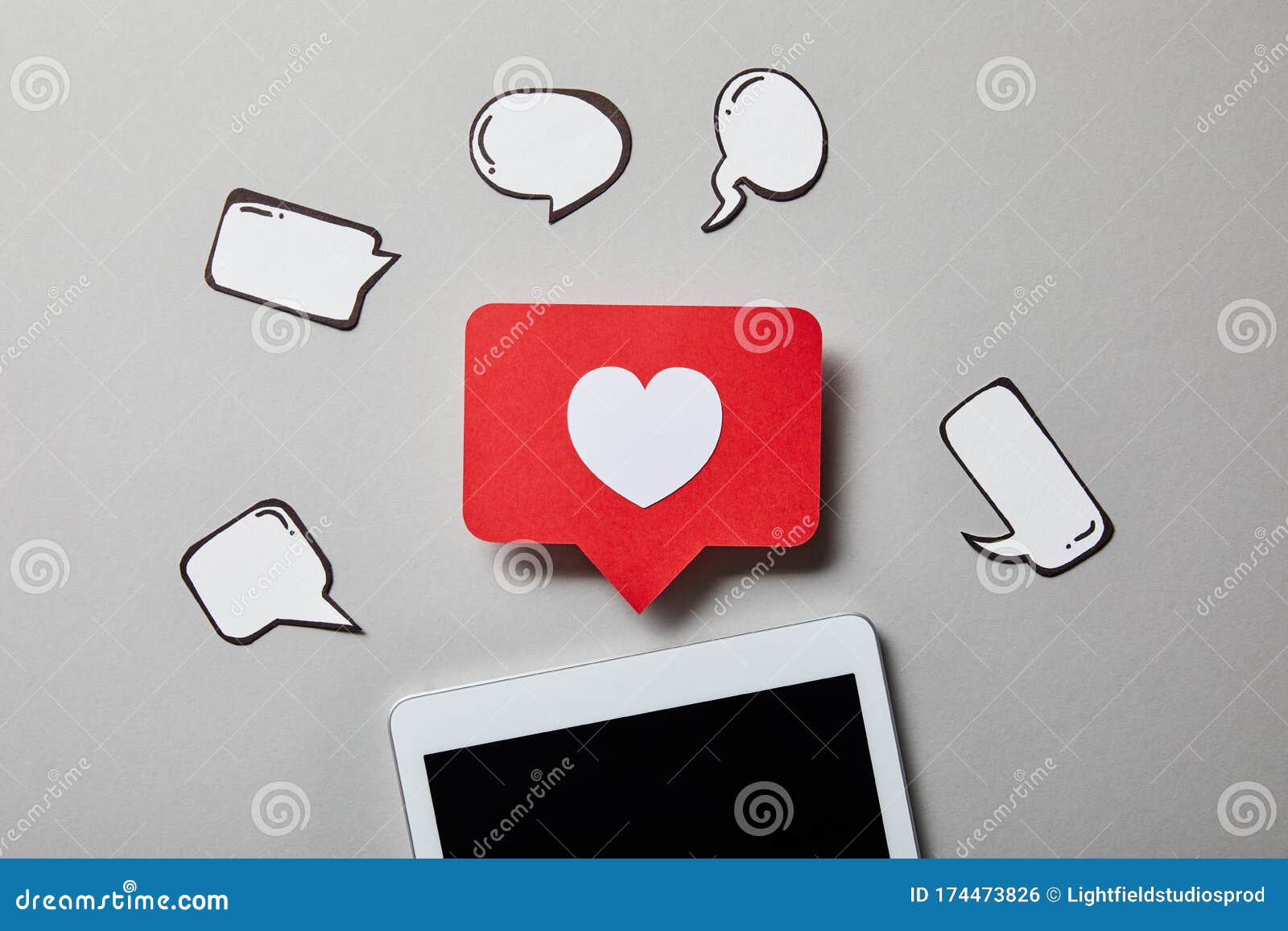 Digital Tablet with Paper Like Sign Stock Photo - Image of like, paper ...