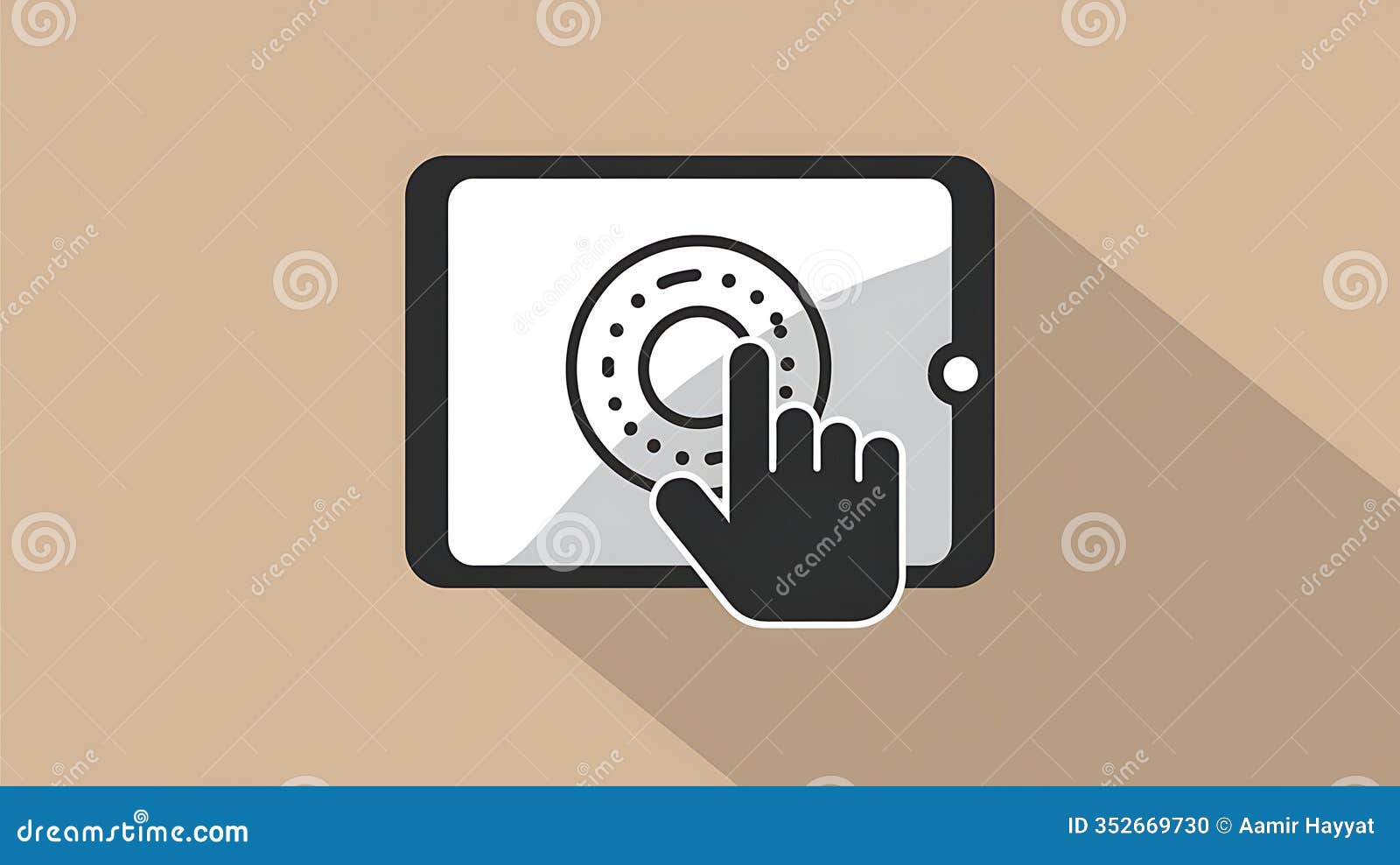 Digital Tablet Security Access, Fingerprint Authentication System Stock ...