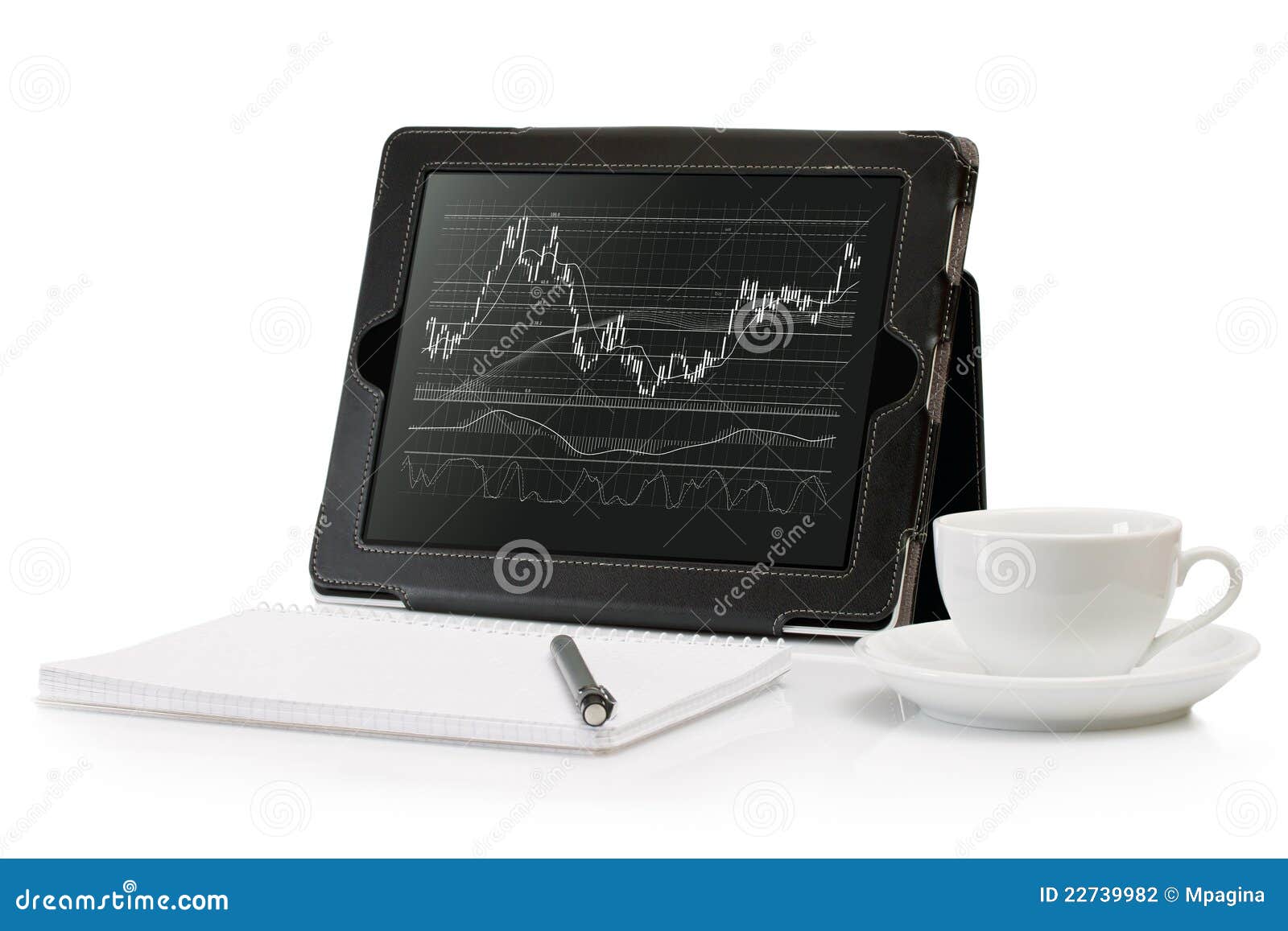 Digital Tablet with a Stock Chart Stock Photo - Image of equipment ...