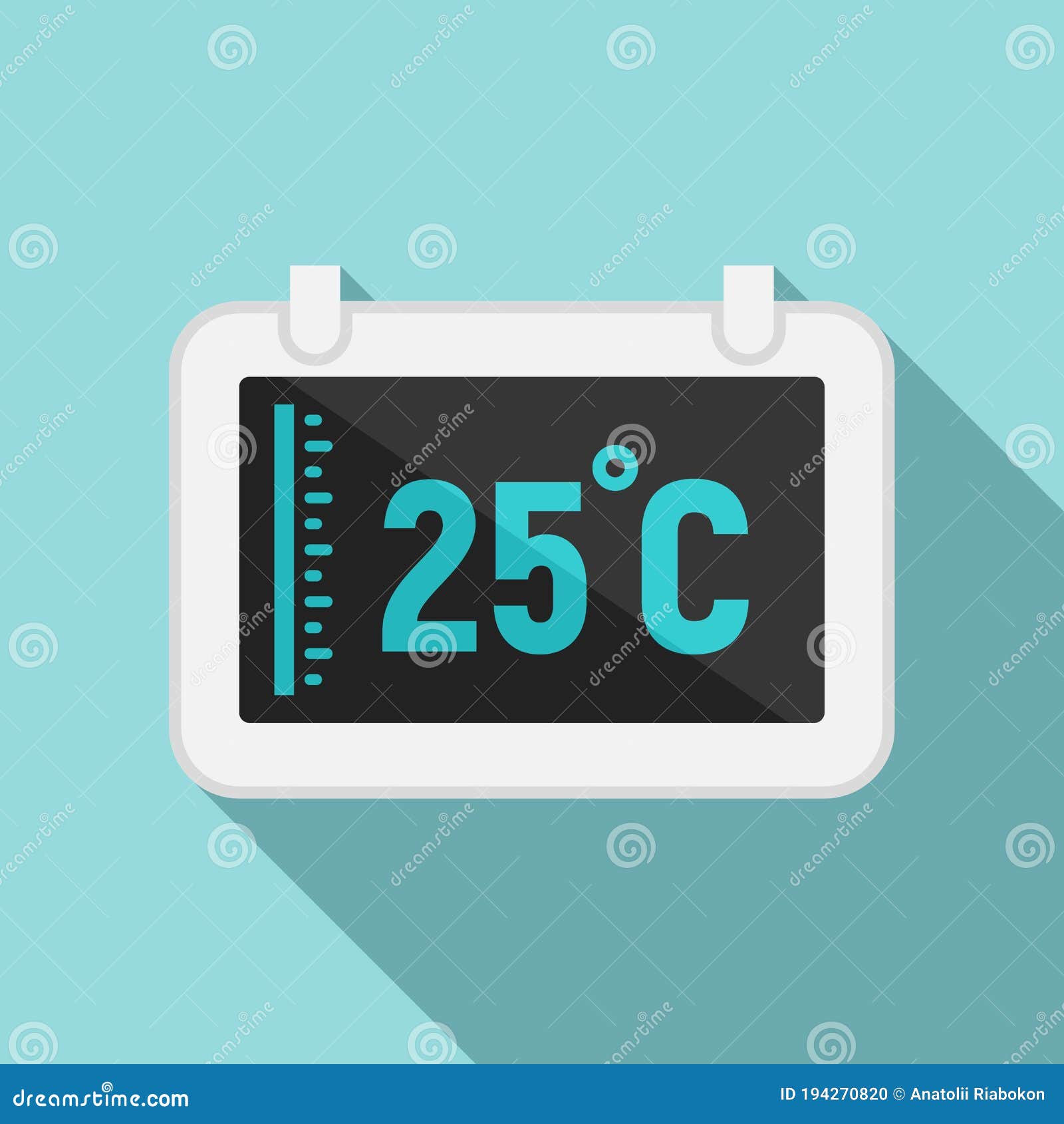 Digital Tablet Temperature Control Icon, Flat Style Stock Vector ...