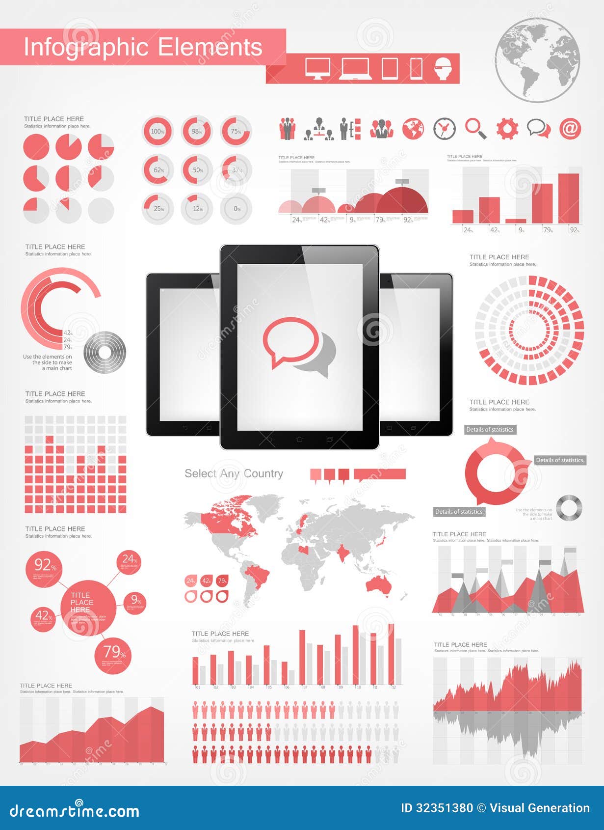 Digital Tablets Infographic Elements Stock Vector - Illustration of ...
