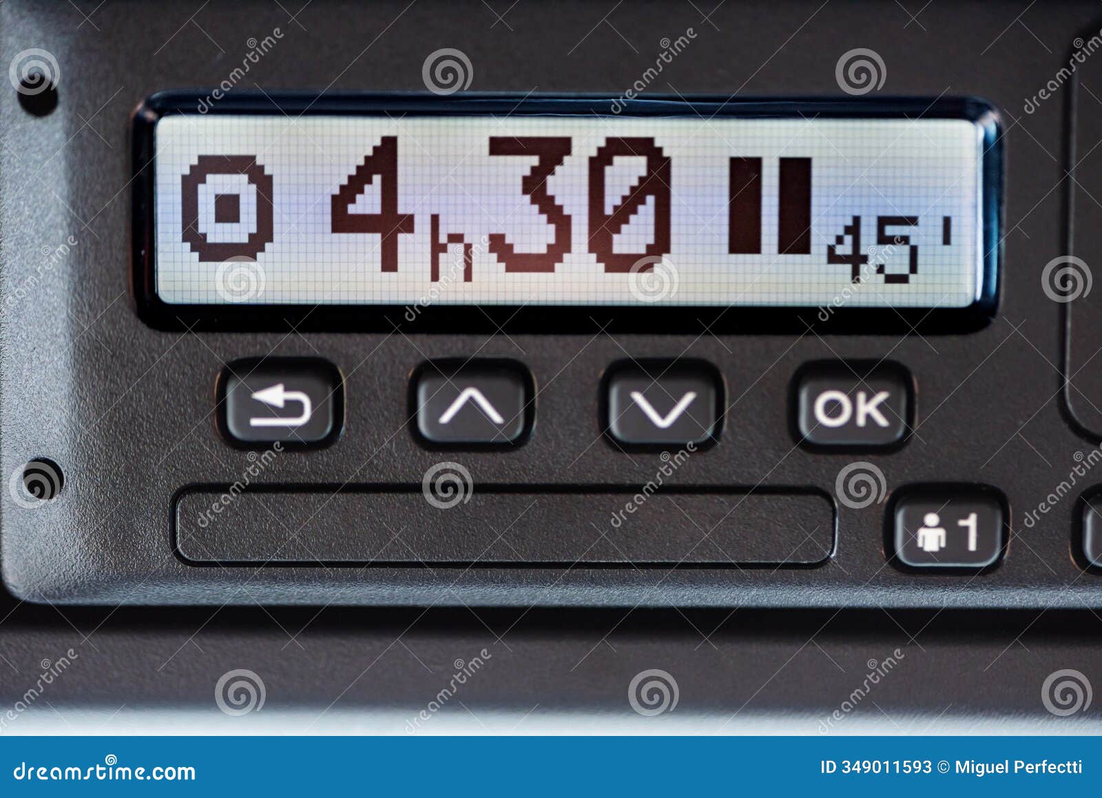 Digital Tachograph Screen Showing Driving Mode and the Four-and-a-half ...