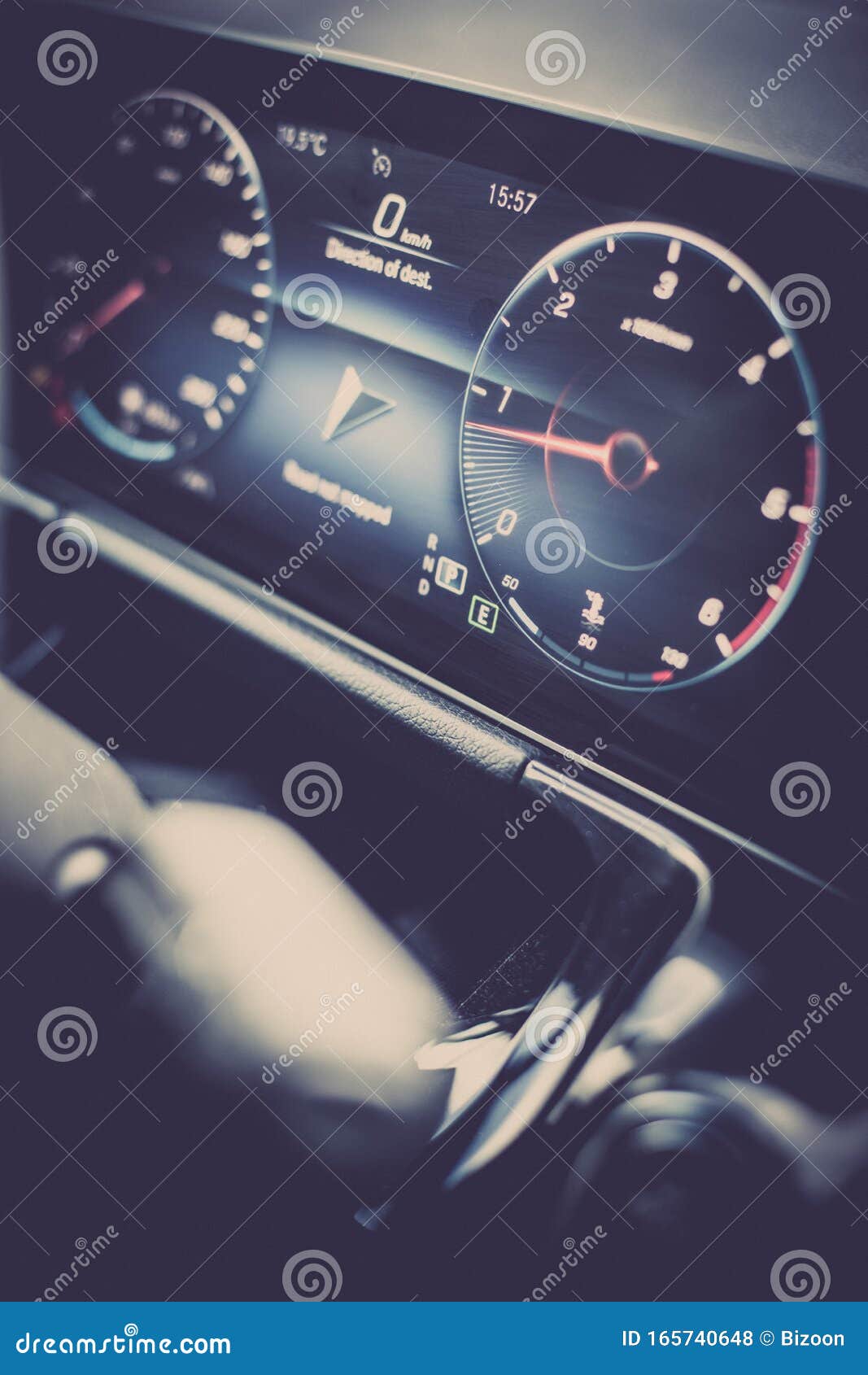 Digital Tachometer on a Modern Car Dashboard Stock Photo - Image of ...