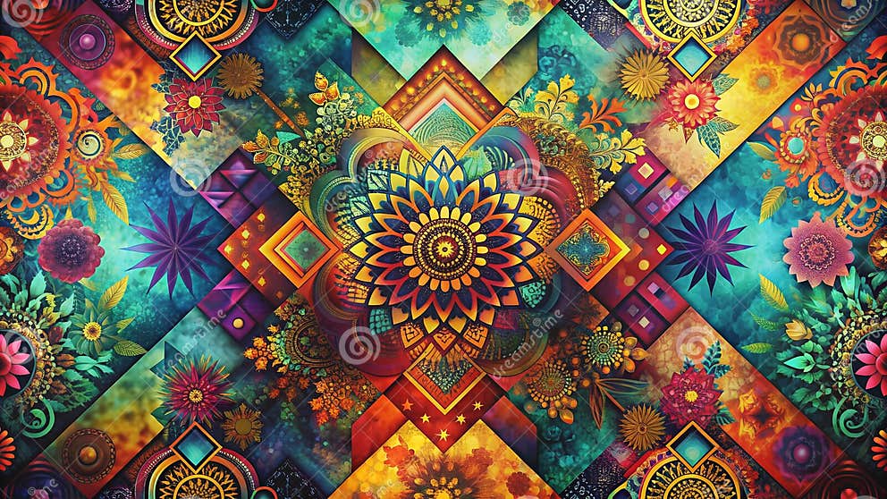 Digital Tapestry: Artwork with Layered Textures and Patterns Generative ...